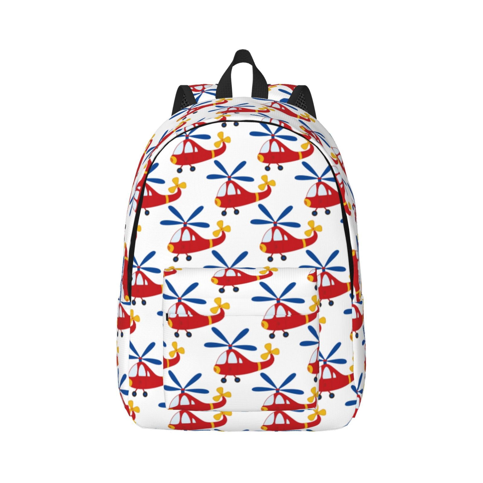 Daiia Cartoon Helicopter Vintage Canvas Backpack for Men and Women ...