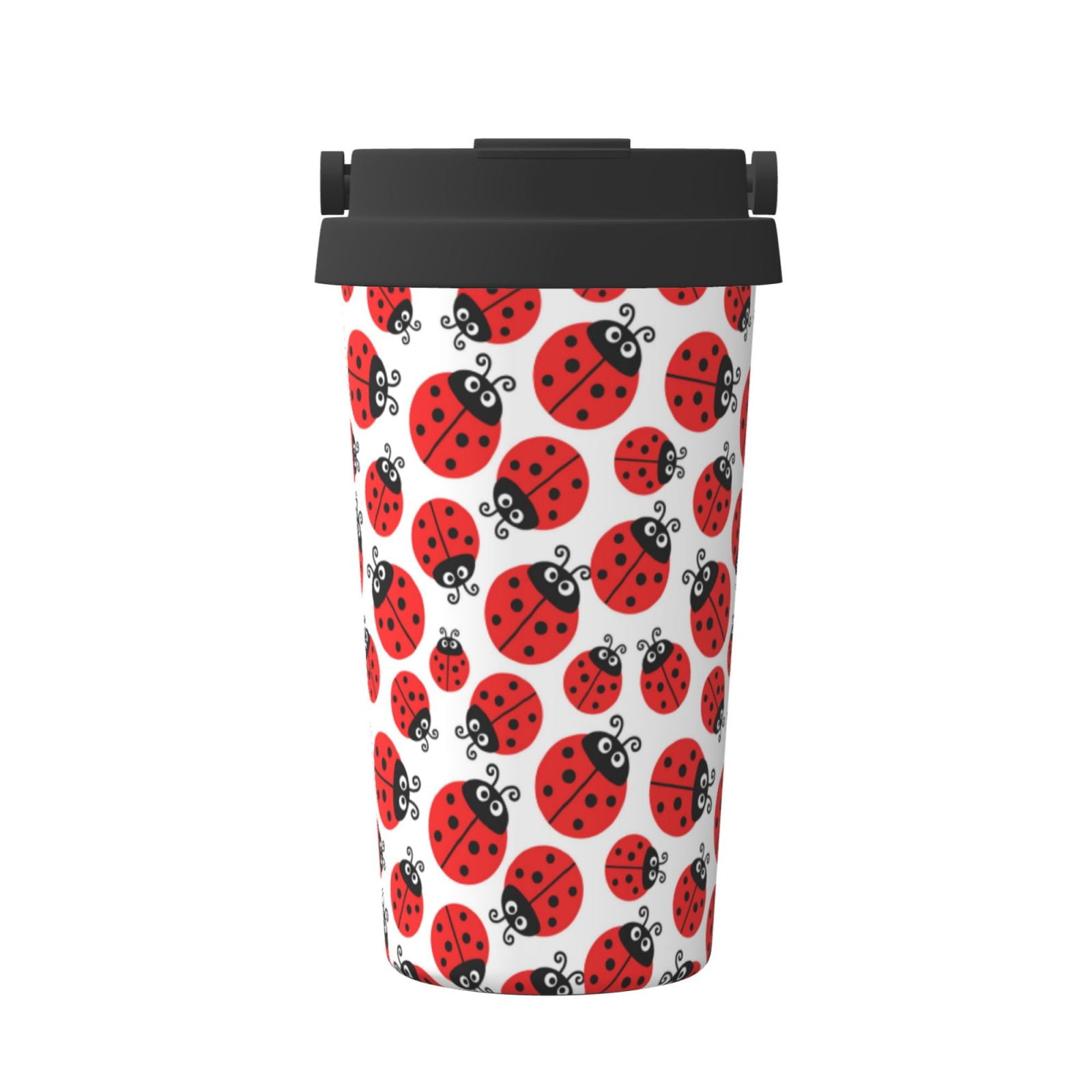 Daiia Cartoon Ladybug Printed Stainless Steel Tumbler with Lid and ...