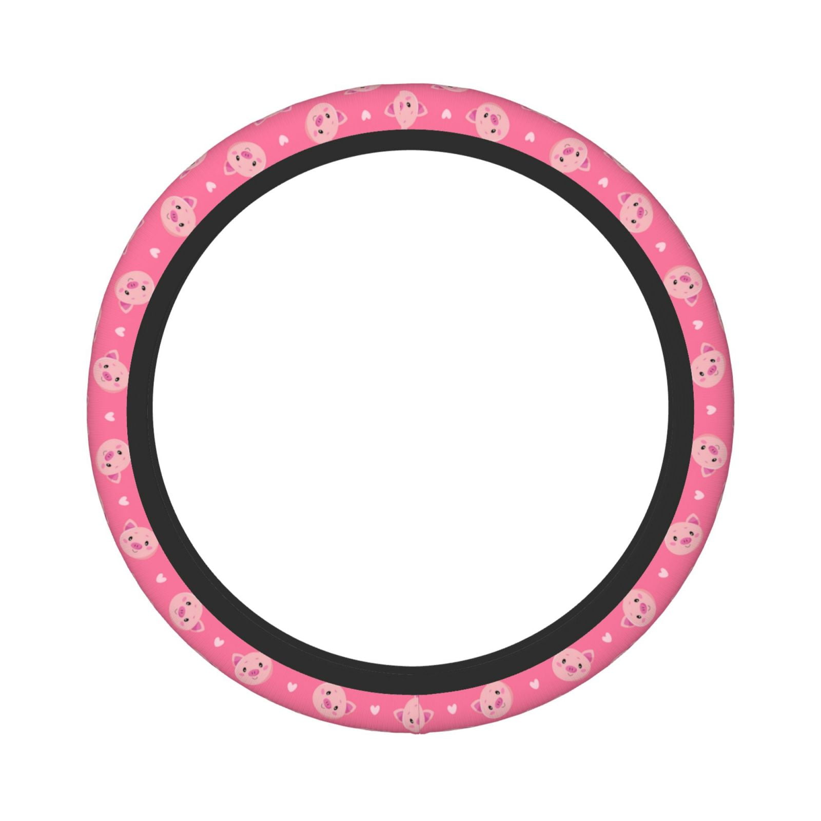 Daiia Cartoon Pigs and Hearts Steering Wheel Cover Auto Steering Wheel ...