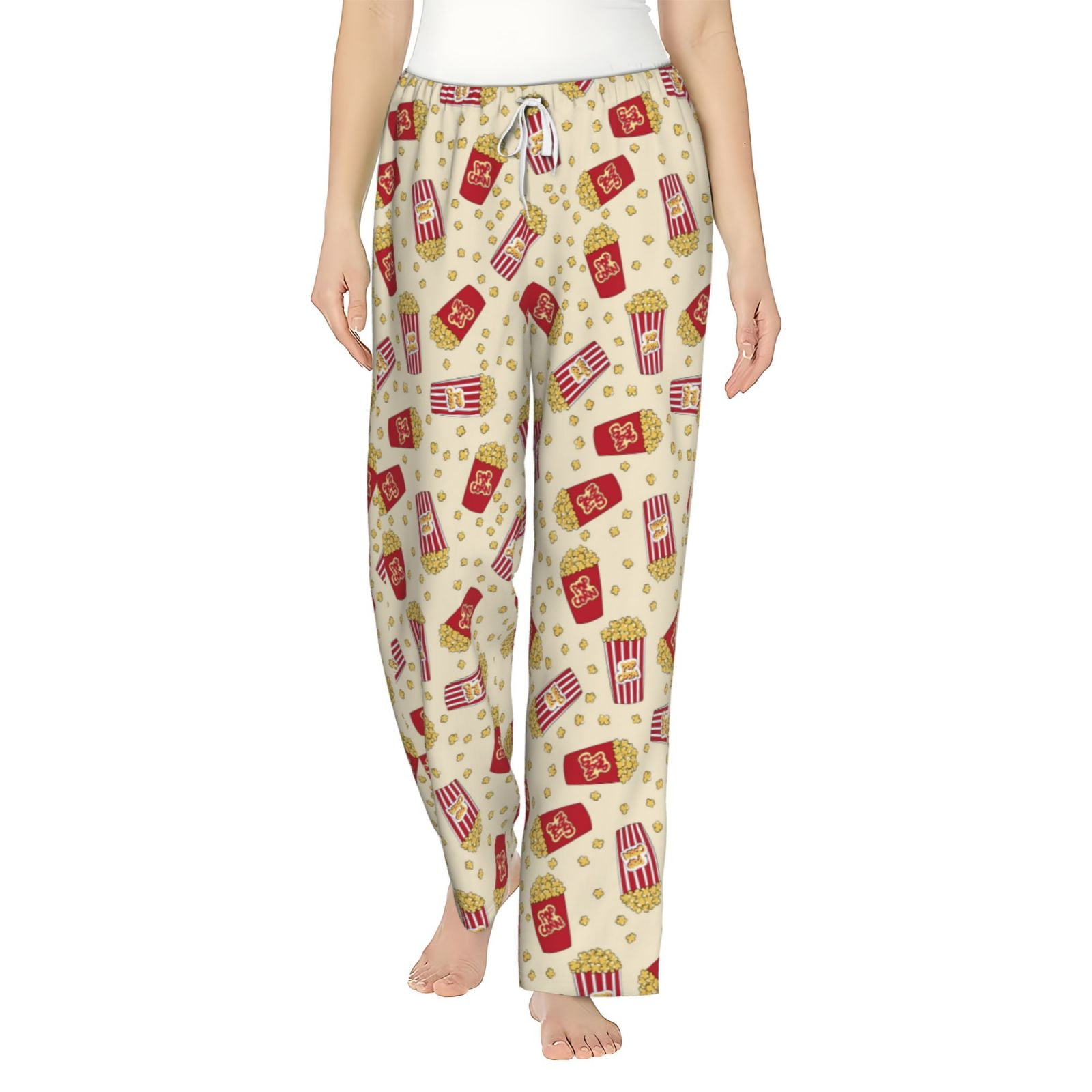 Daiia Cartoon Popcorn Women's Sleep Pant with Pockets and Drawstring ...