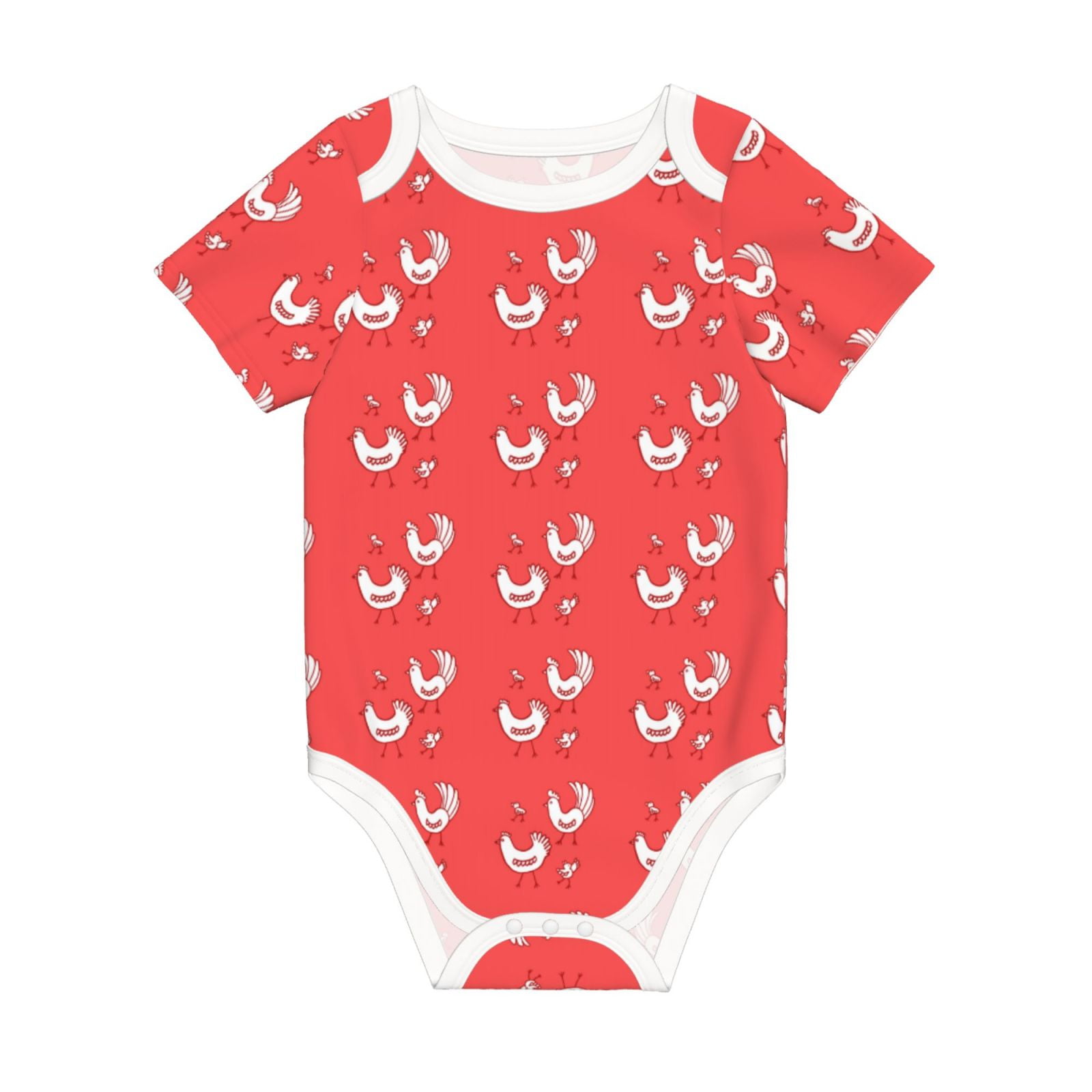 Daiia Cartoon Rooster Printed Unisex-Baby Short Sleeve Onesies ...