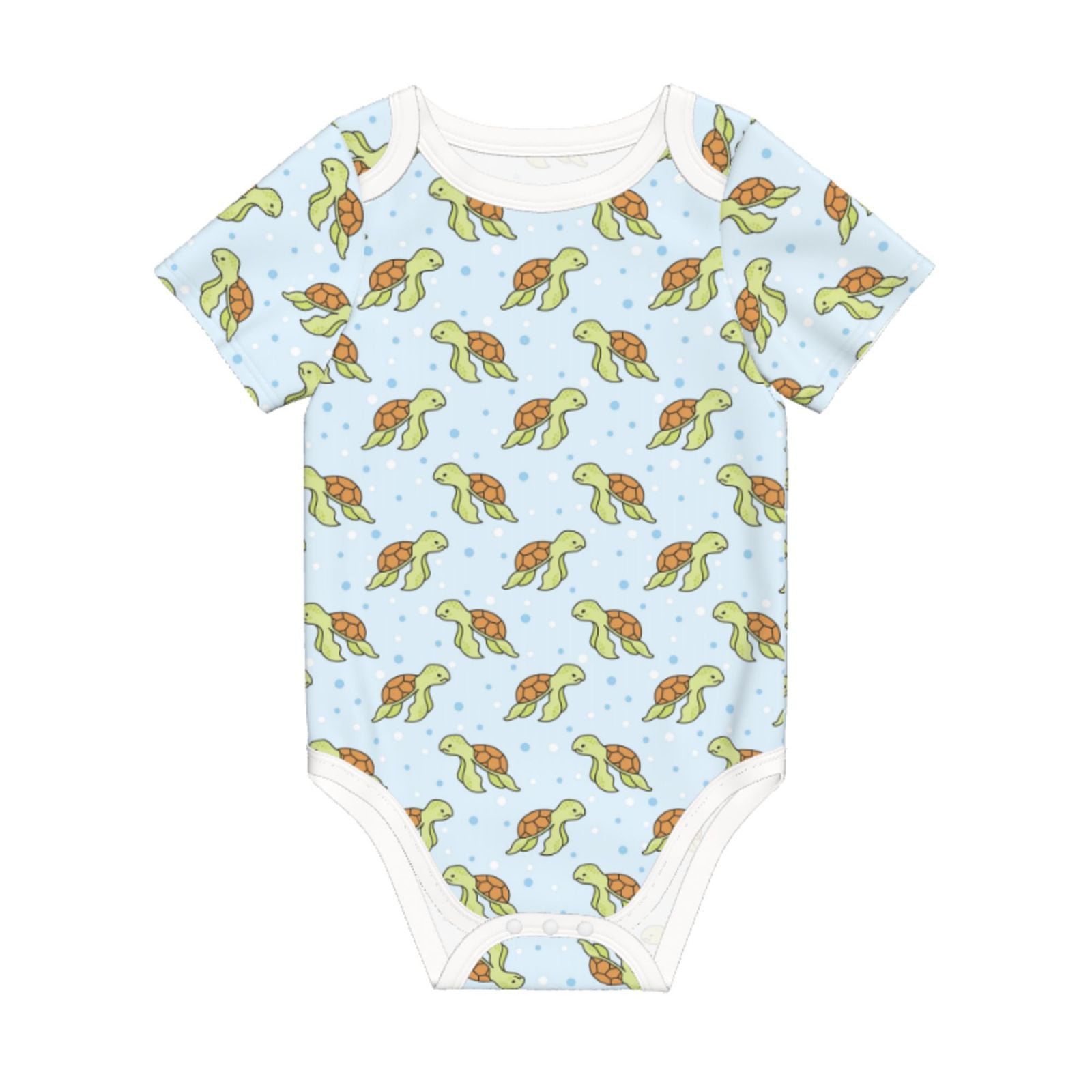 Daiia Cartoon Sea Turtle Printed Unisex-Baby Short Sleeve Onesies ...