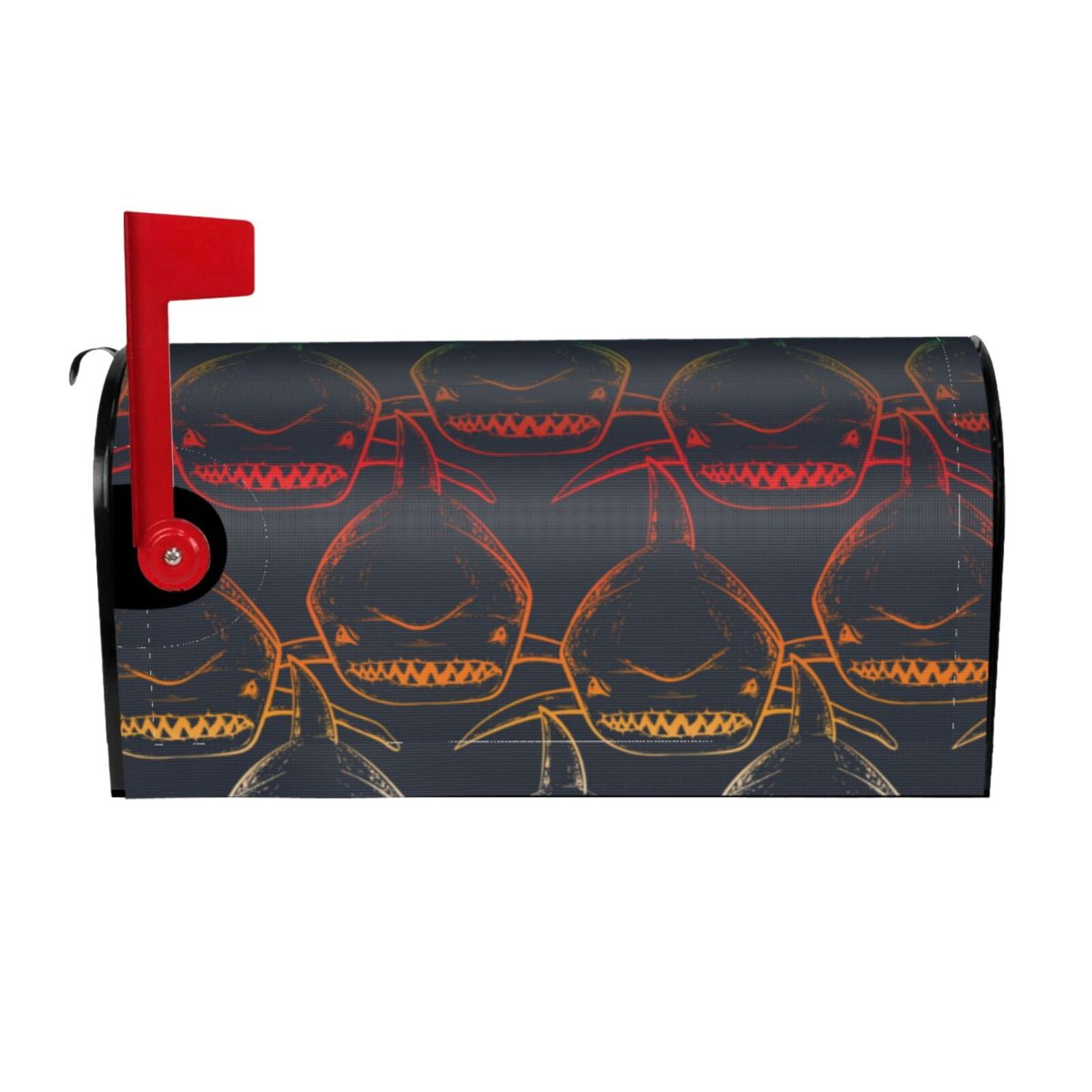 Daiia Cartoon Sharks Mailbox Cover , Magnetic Welcome Mailbox Wraps ...