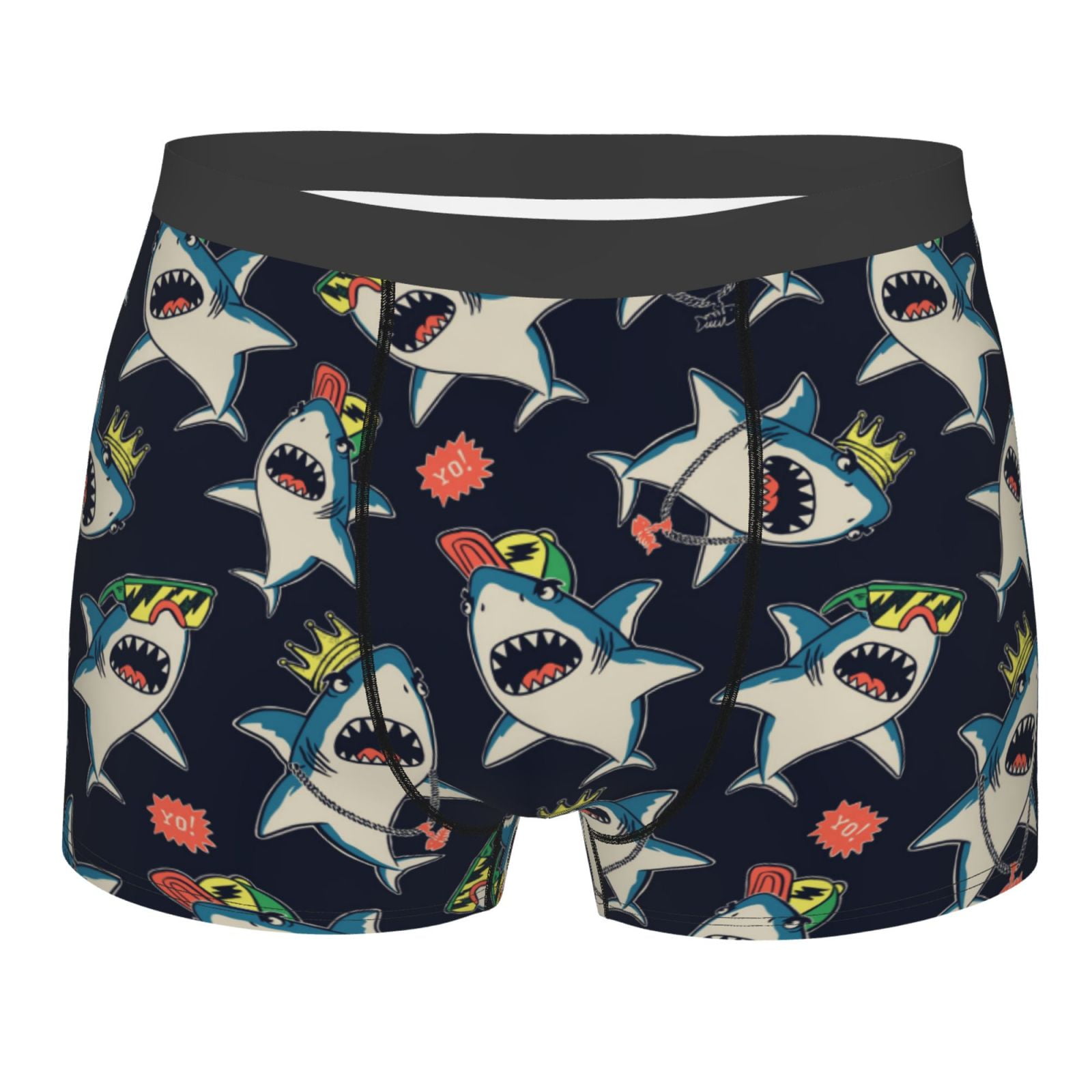 Daiia Cartoon Sharks Men's Underwear Boxer Briefs, Cotton Stretch ...
