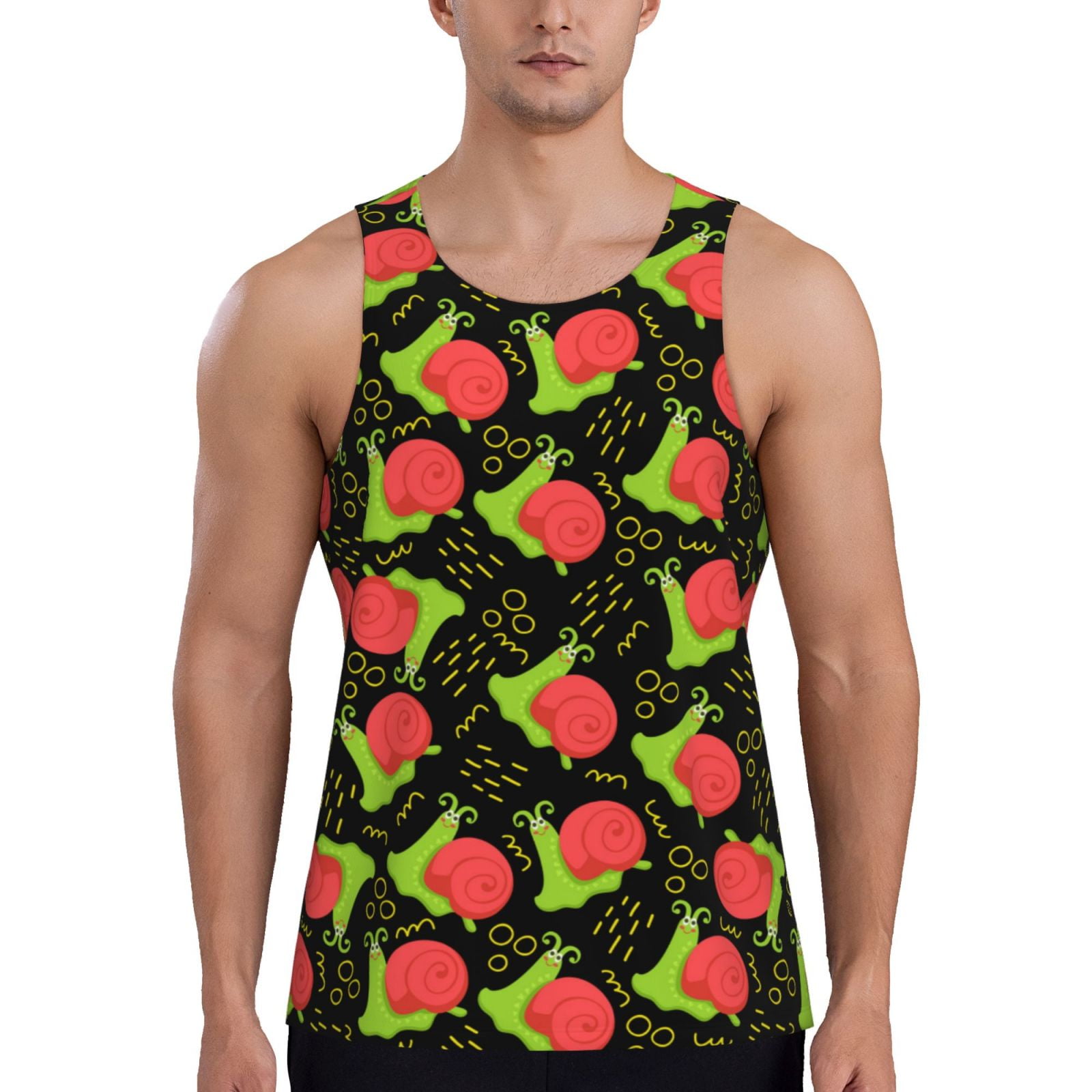 Daiia Cartoon Snail Printed Men's Quick Dry Fit Muscle Tank Top Slim ...