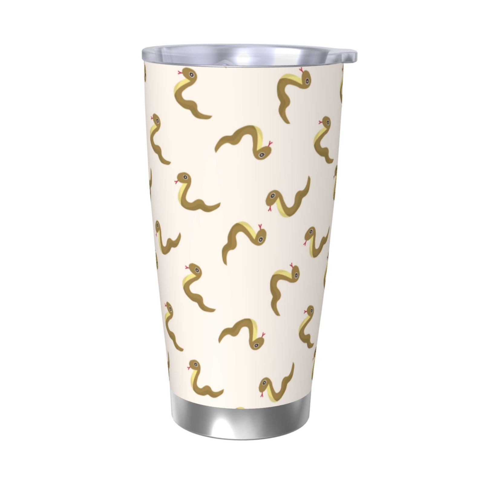 Daiia Cartoon Snake Printed 20oz Insulated Coffee Cup with Straw Topper ...