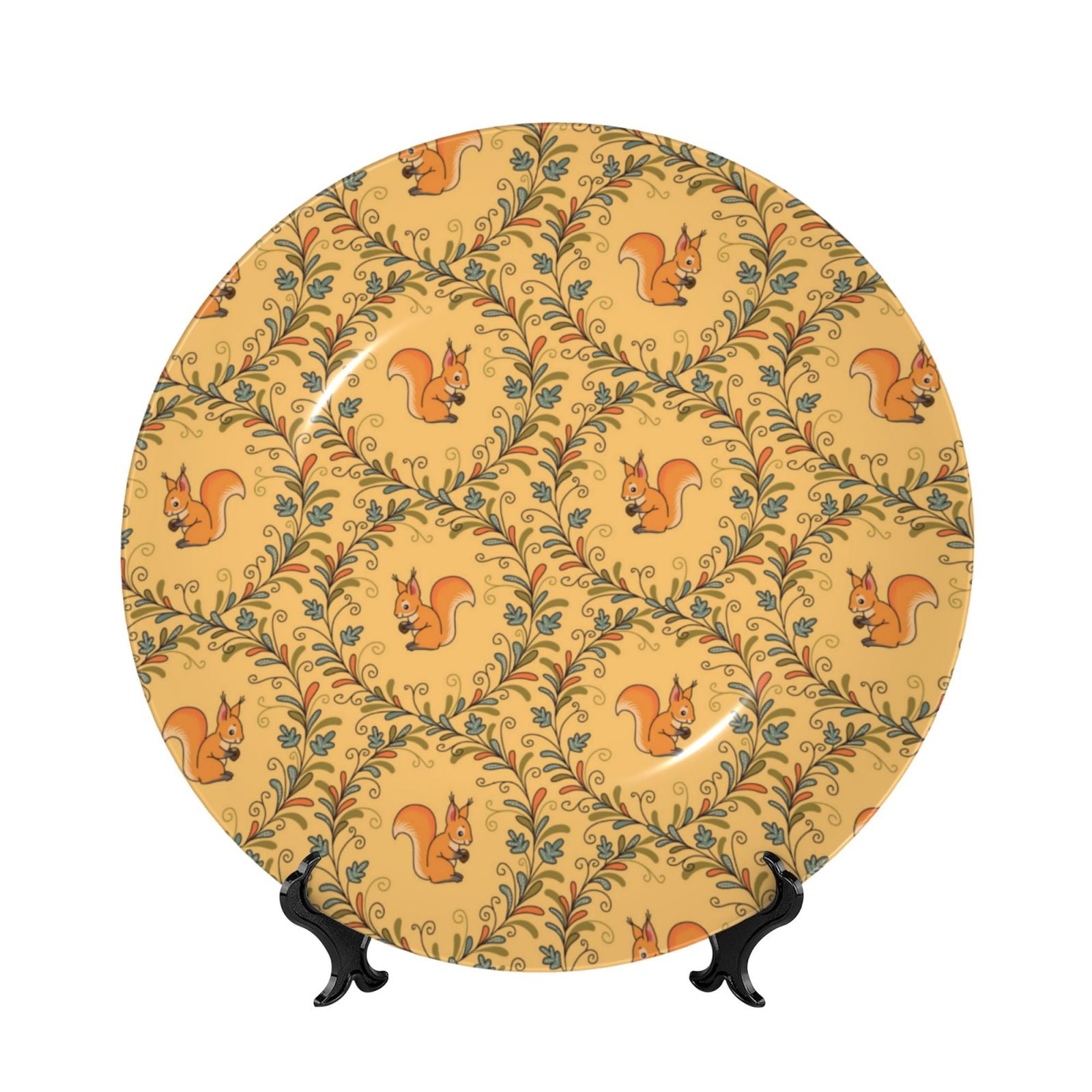 Daiia Cartoon Squirrel Printed Pattern Ceramic Plate Dinner Plates Bone ...