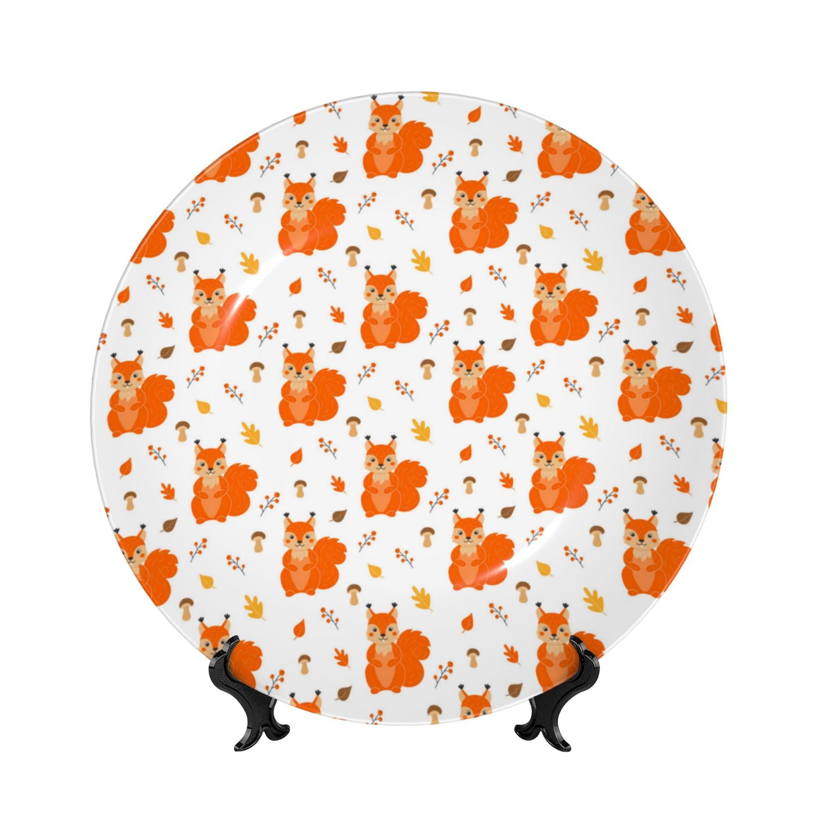 Daiia Cartoon Squirrel Printed Pattern Ceramic Plate Dinner Plates Bone ...
