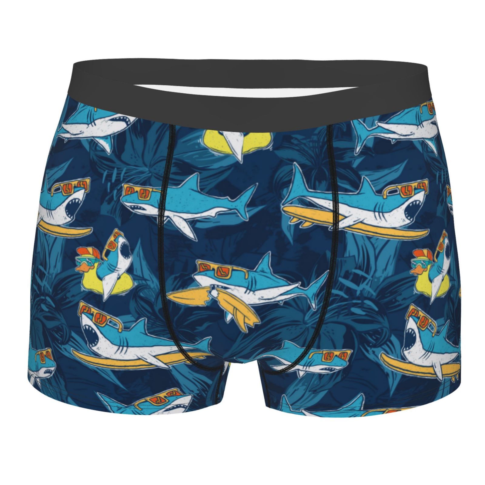 Daiia Cartoon Surfer Sharks Men's Underwear Boxer Briefs, Cotton ...