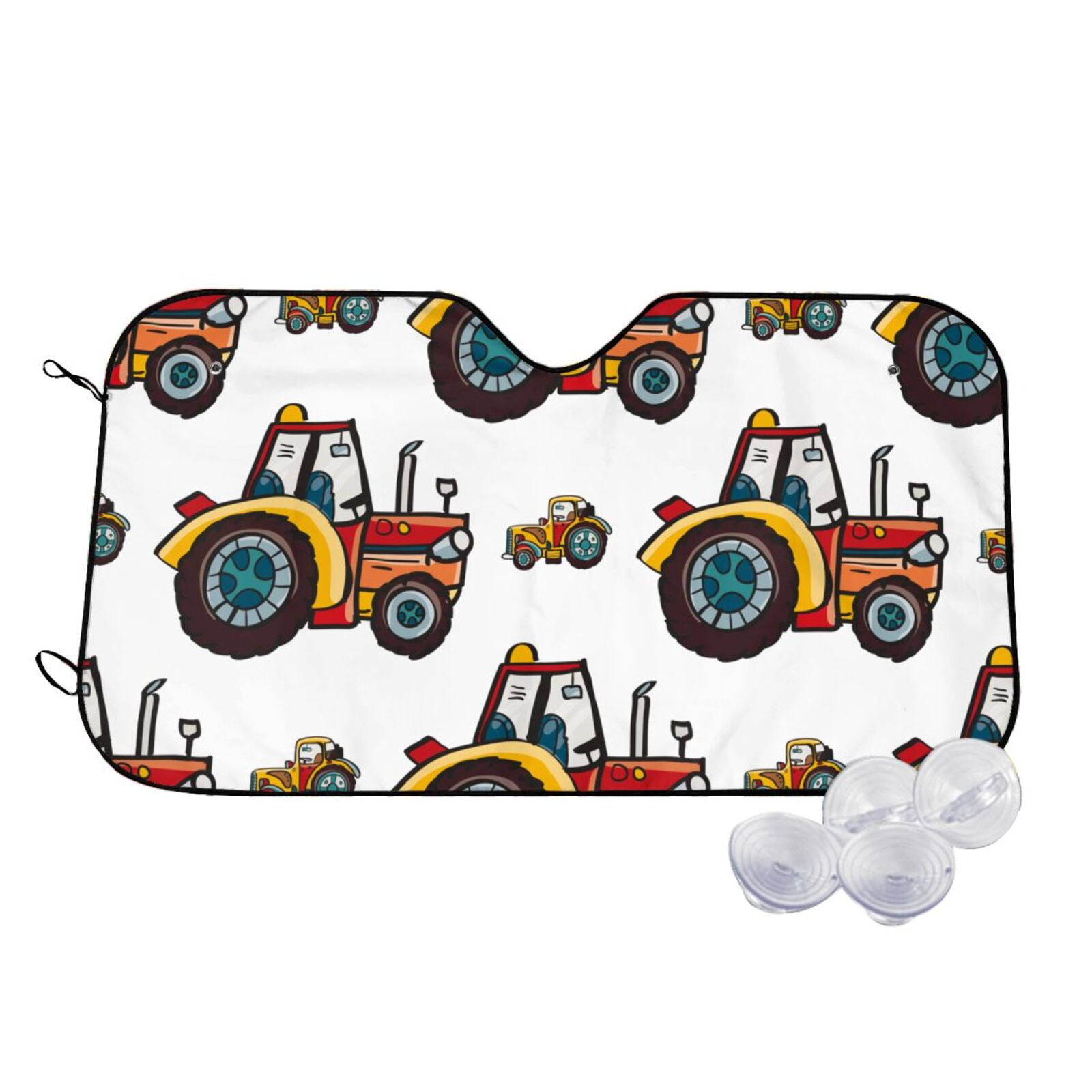 Daiia Cartoon Tractor Windshield Sun Shade for Car SUV Truck (Medium ...