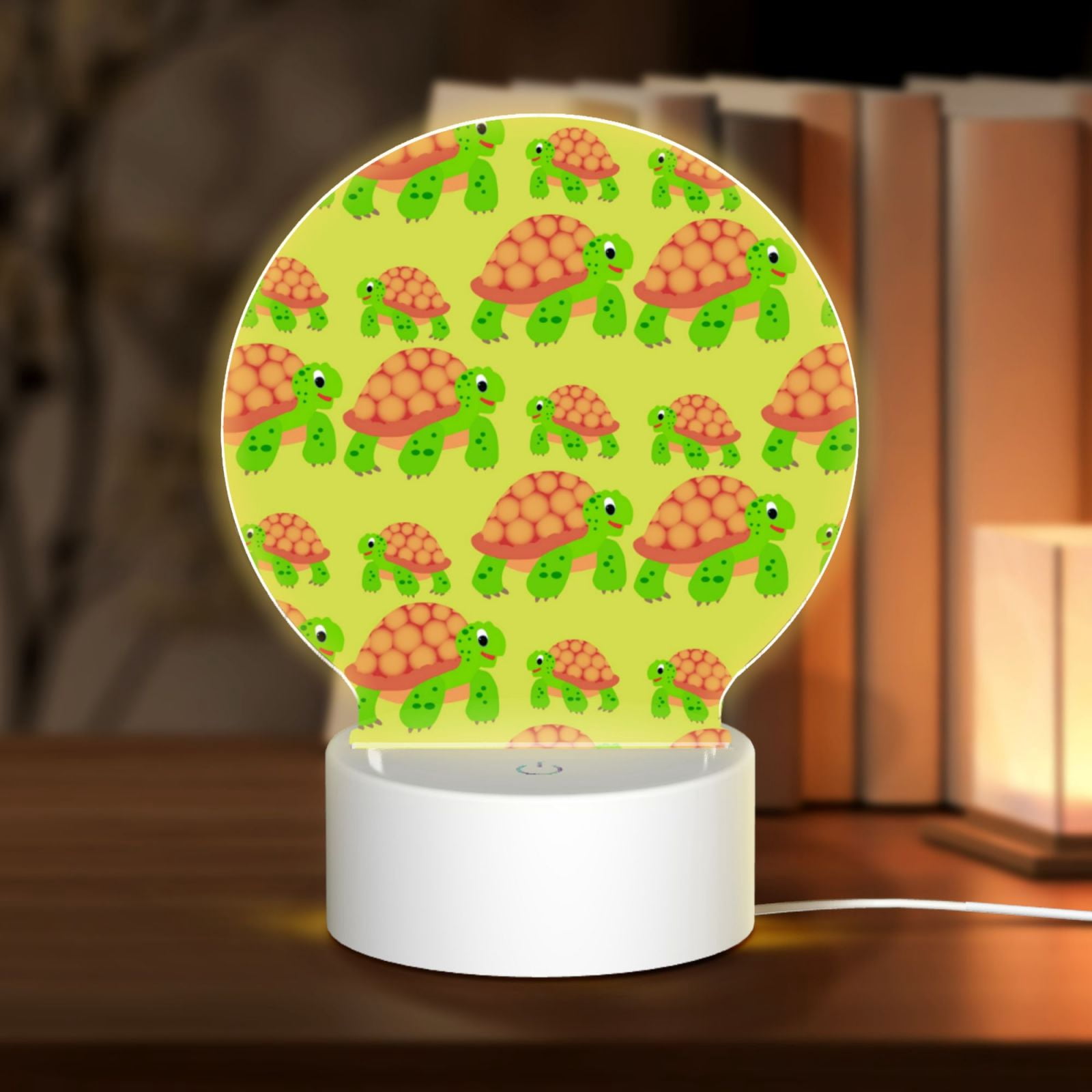 Daiia Cartoon Turtles 1 Pattern Acrylic Night Light, LED Touch Light ...