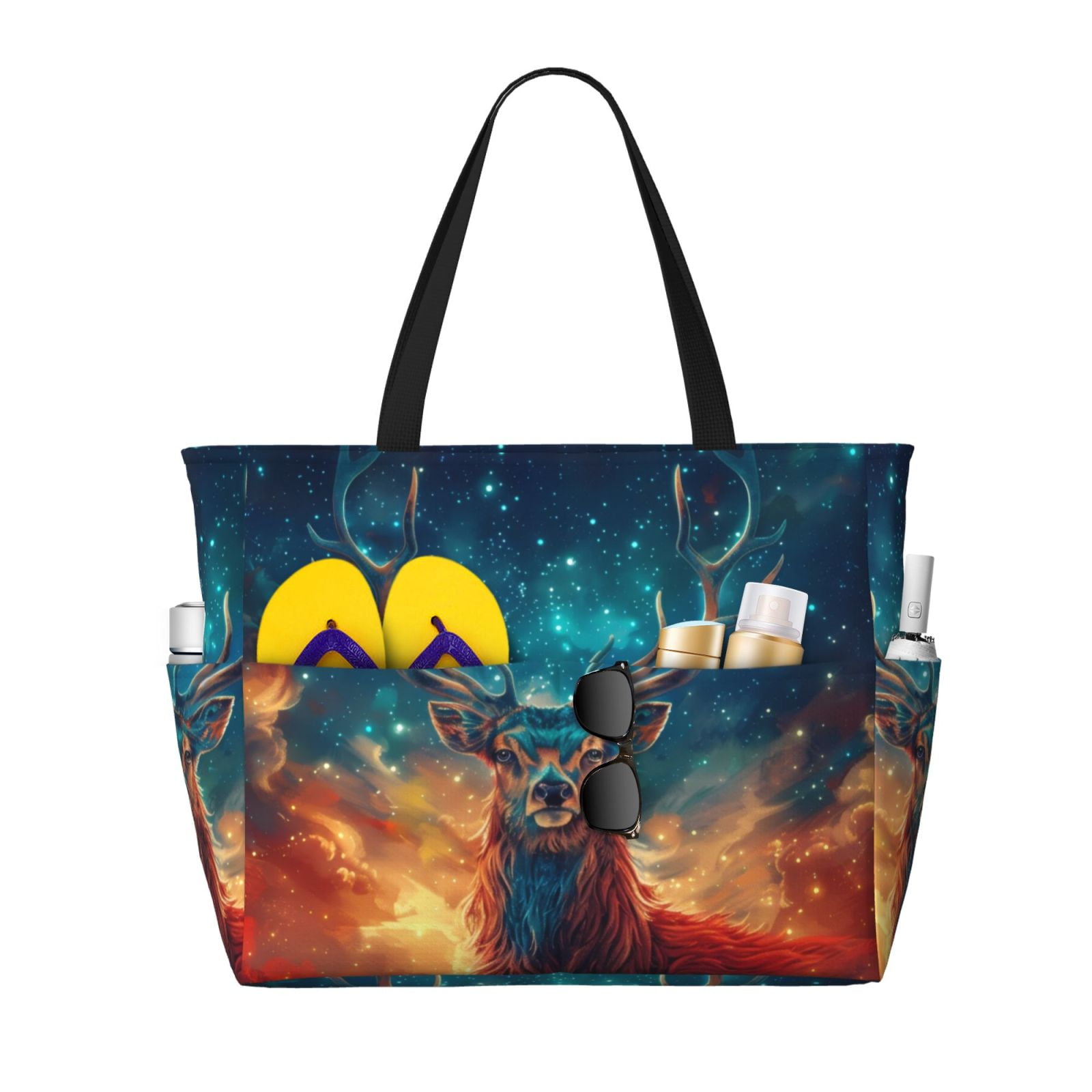 Daiia Celestial Stag Cosmic Glow Beach Travel Bag - Water-Resistant ...