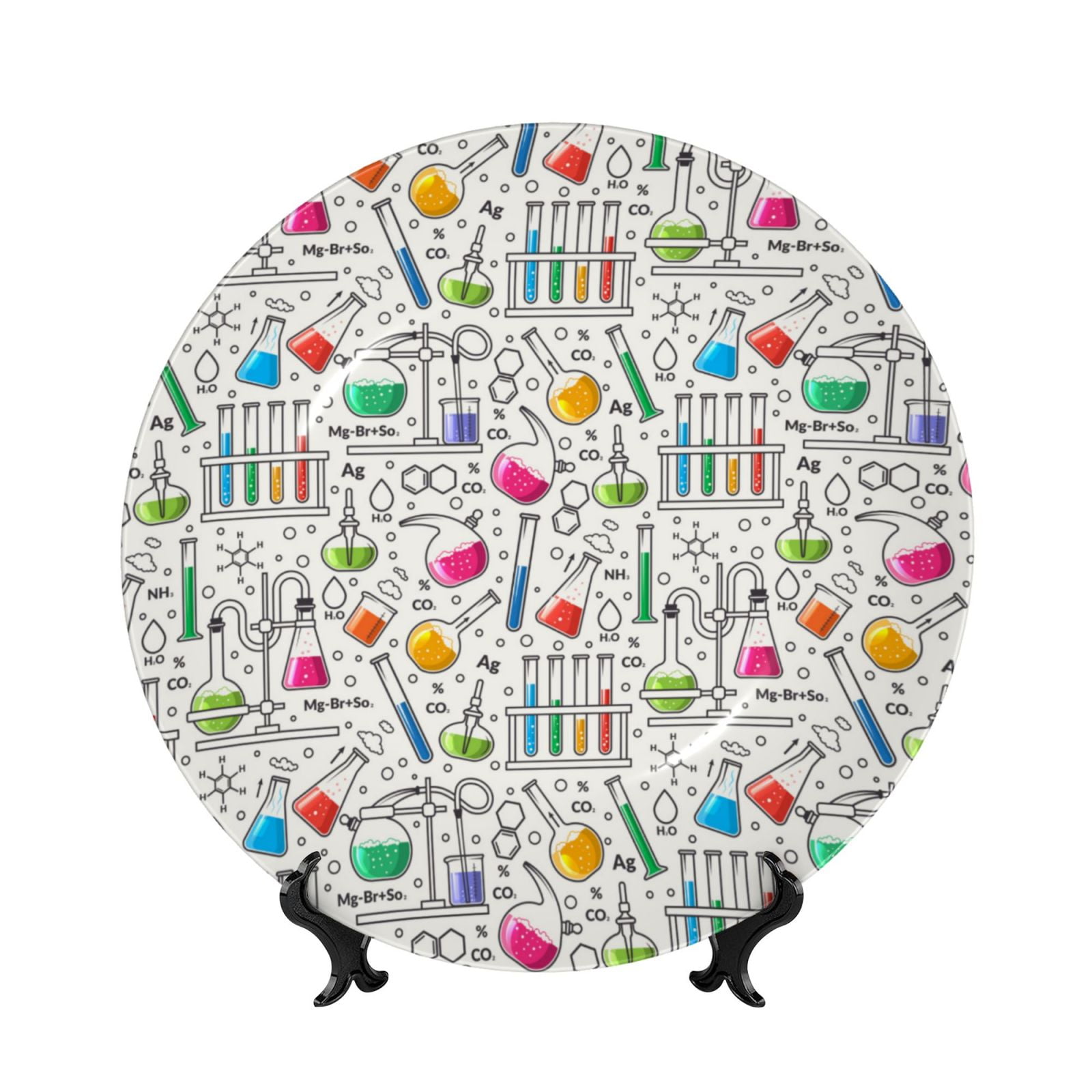 Daiia Chemical Flasks And Test Tubes Printed Pattern Ceramic Plate ...