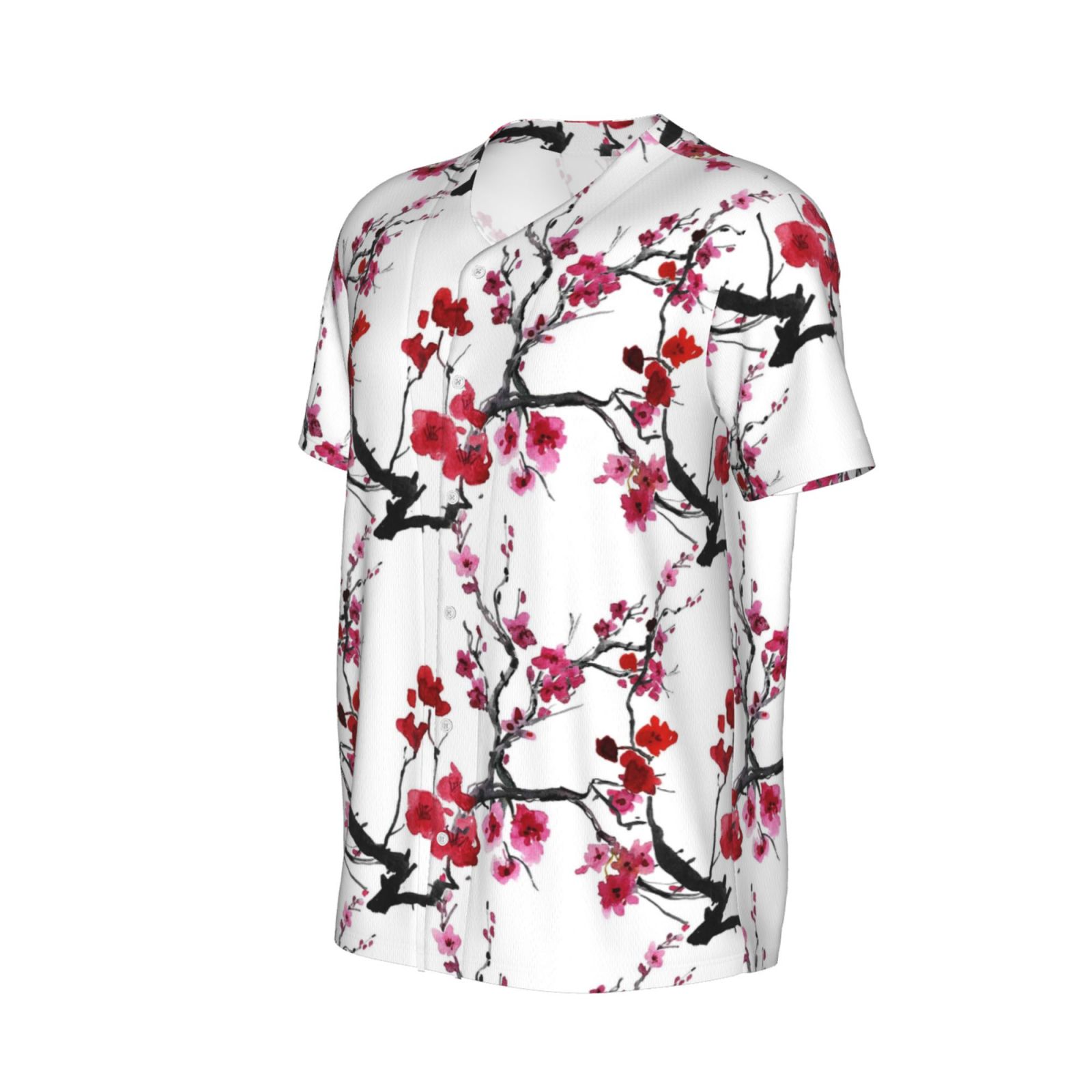 Daiia Cherry Blossoms Mens Baseball Jersey Button Down Shirts Short ...