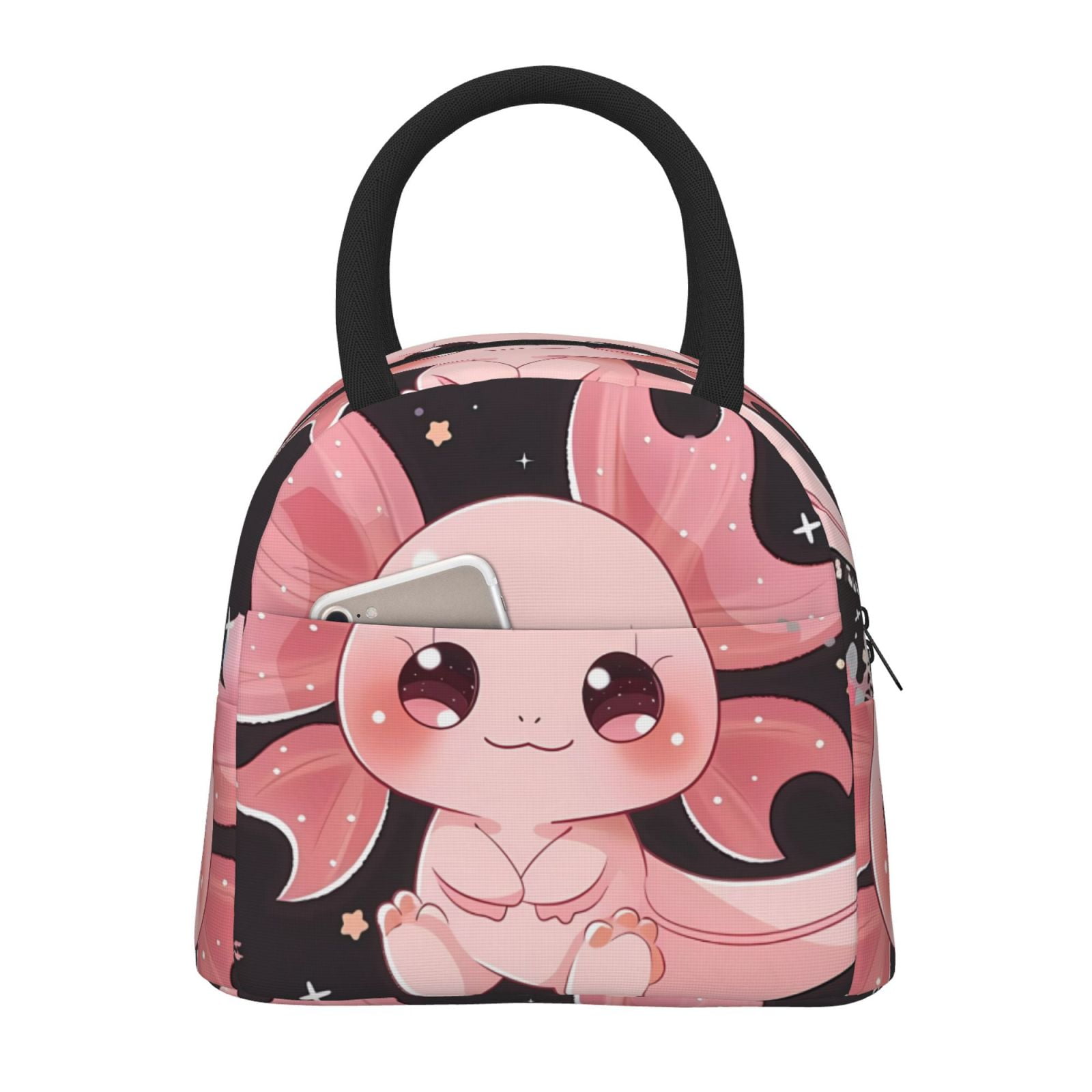 Daiia Chibi Axolotl Sakura Fantasy Pattern Lunch Bag , Insulated Lunch ...