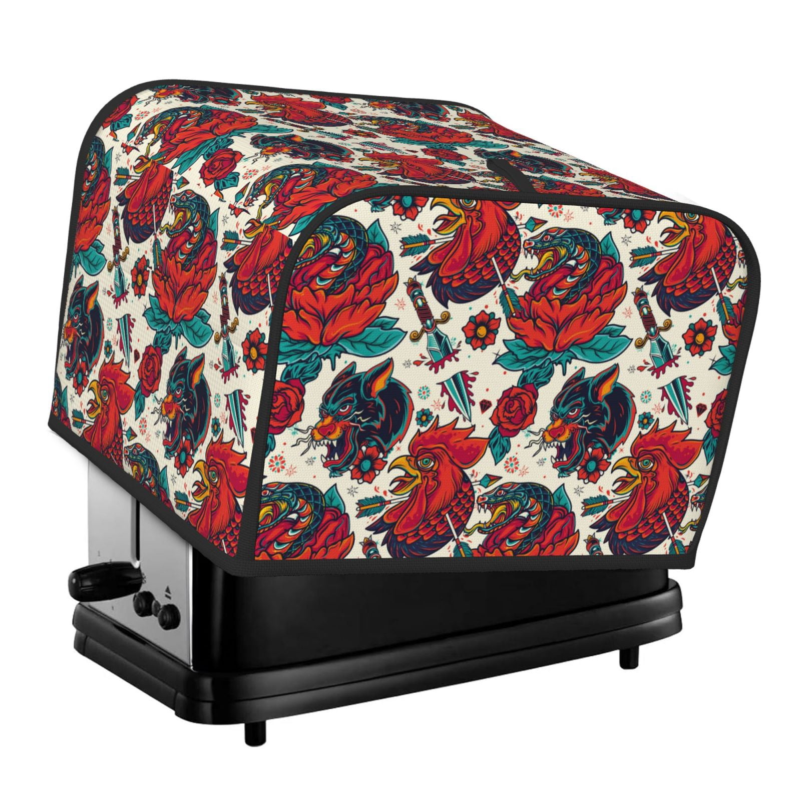 Daiia Chicken Pattern 4 slice Toaster Cover, Toaster Appliance Dust ...
