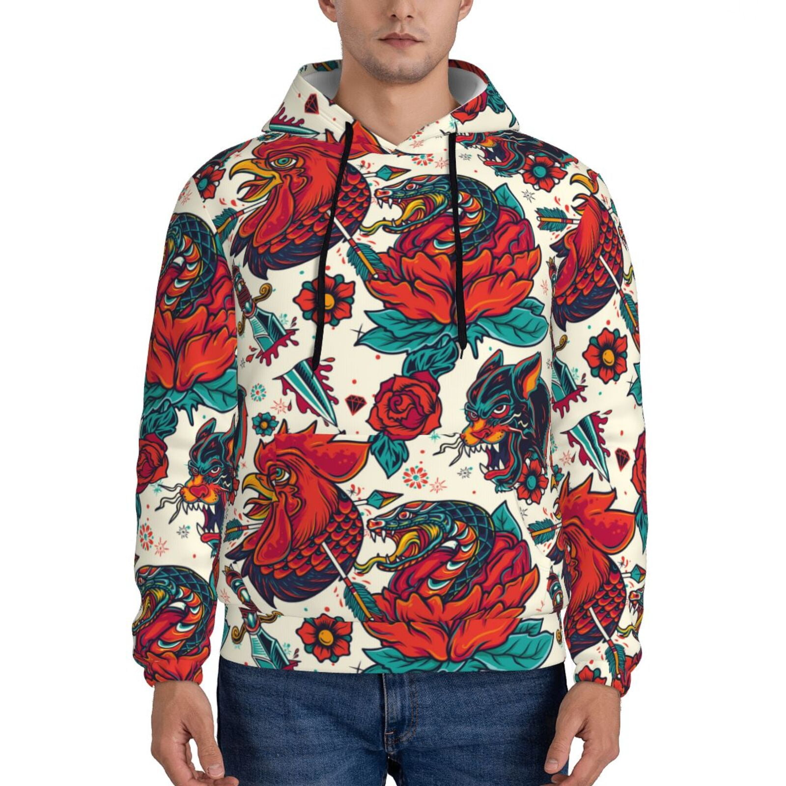 Daiia Chicken for Men's Fashion Hoodies & Sweatshirts with Kangaroo ...