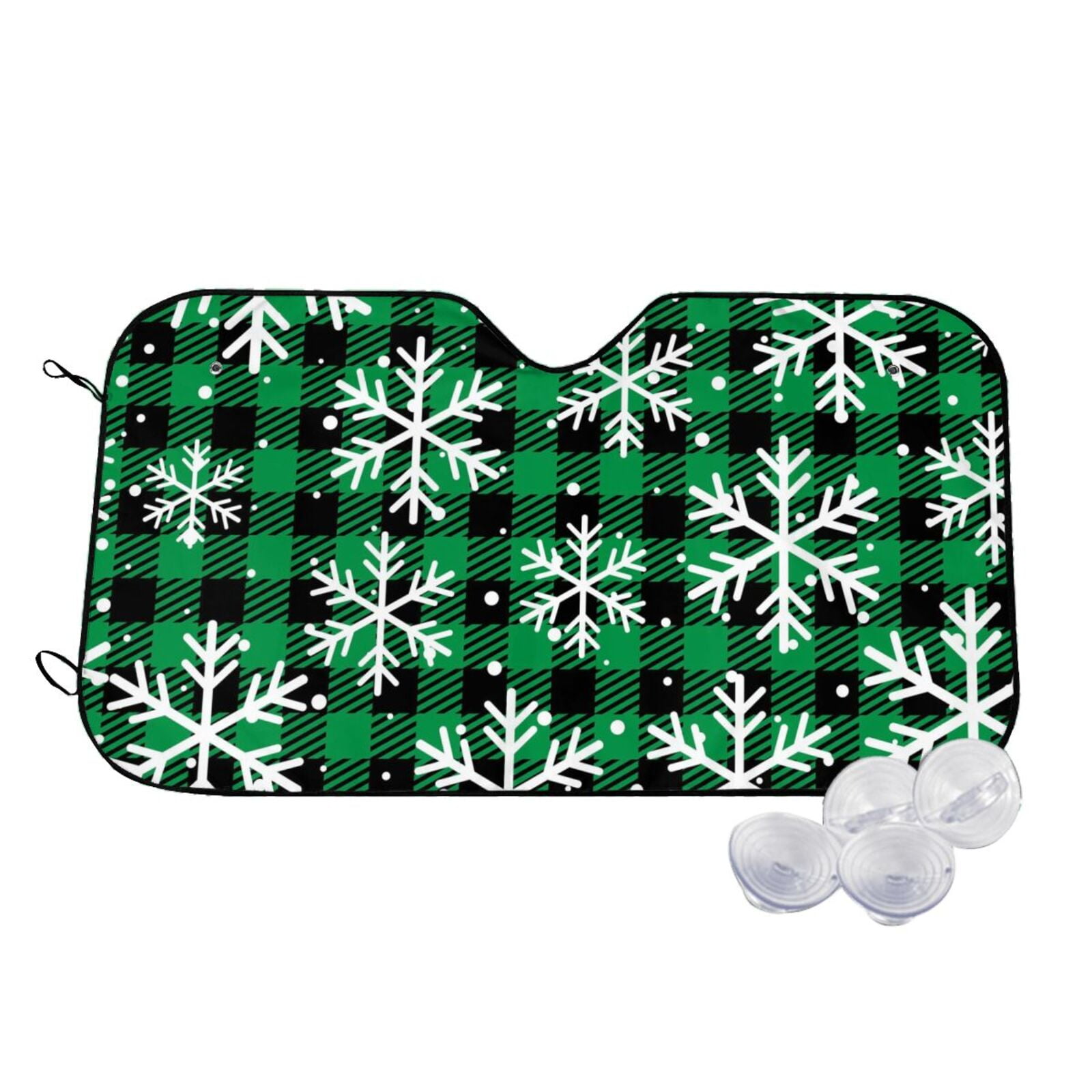 Daiia Christmas Pattern At Buffalo Plaid Windshield Sun Shade For Car