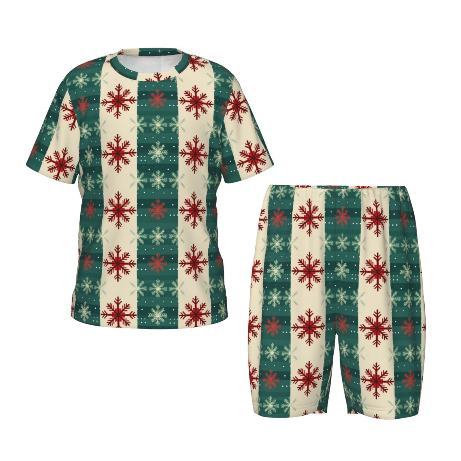 Daiia Christmas Snowflakes Plaid Print Children’s Cotton Pajama Set ...