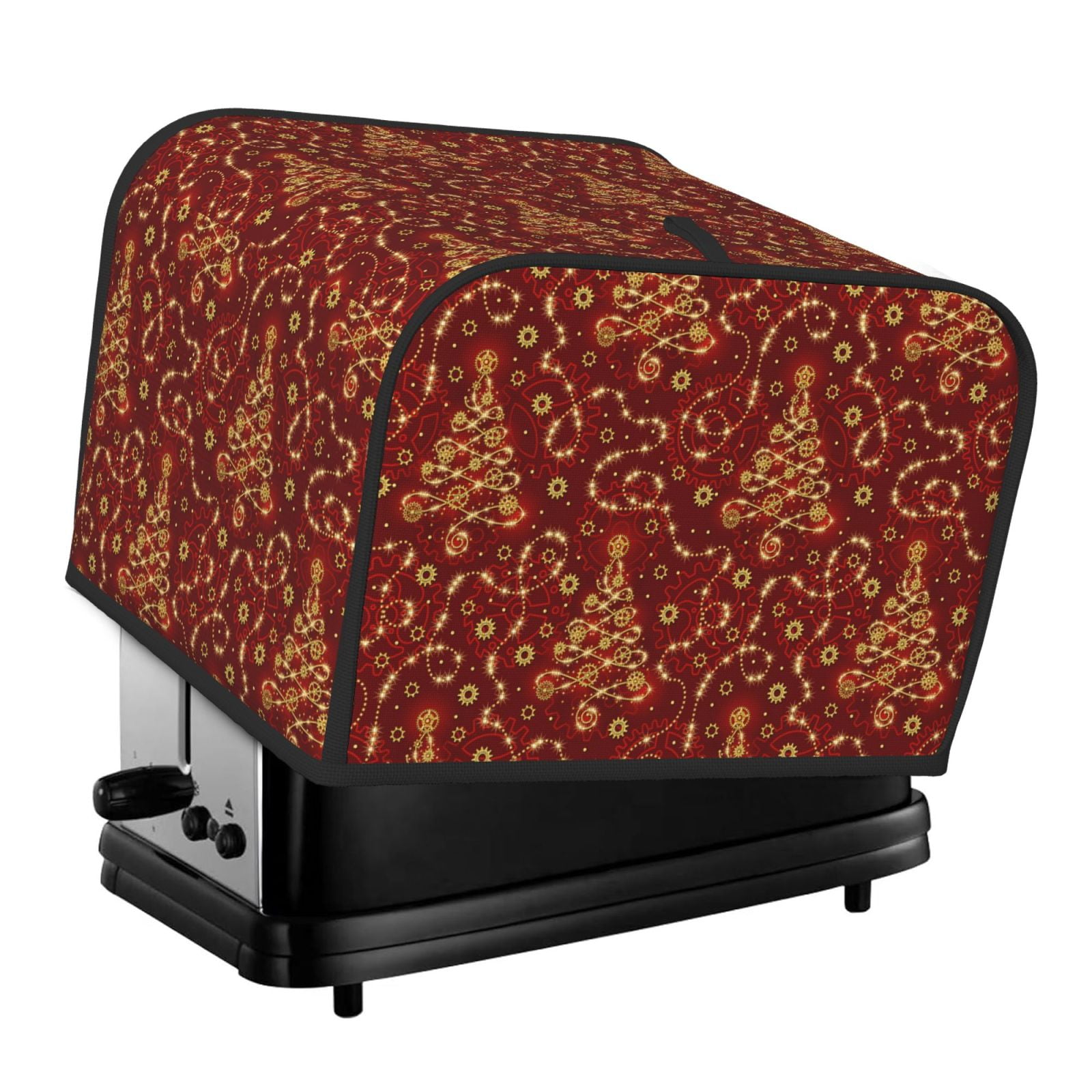 Daiia Christmas Tree On A Red Background Pattern 4 slice Toaster Cover ...