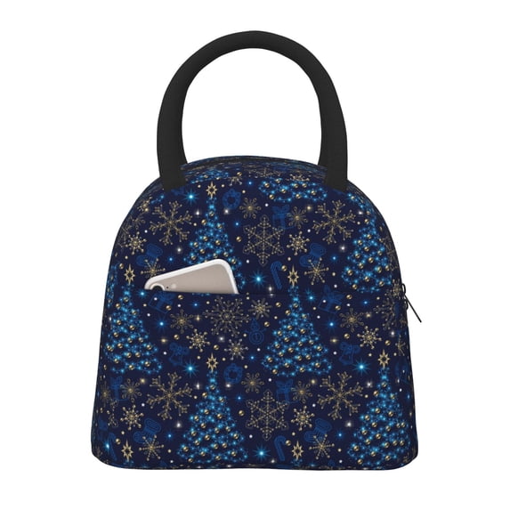 Daiia Christmas Tree Pattern Lunch Bag , Insulated Lunch Box, Small ...