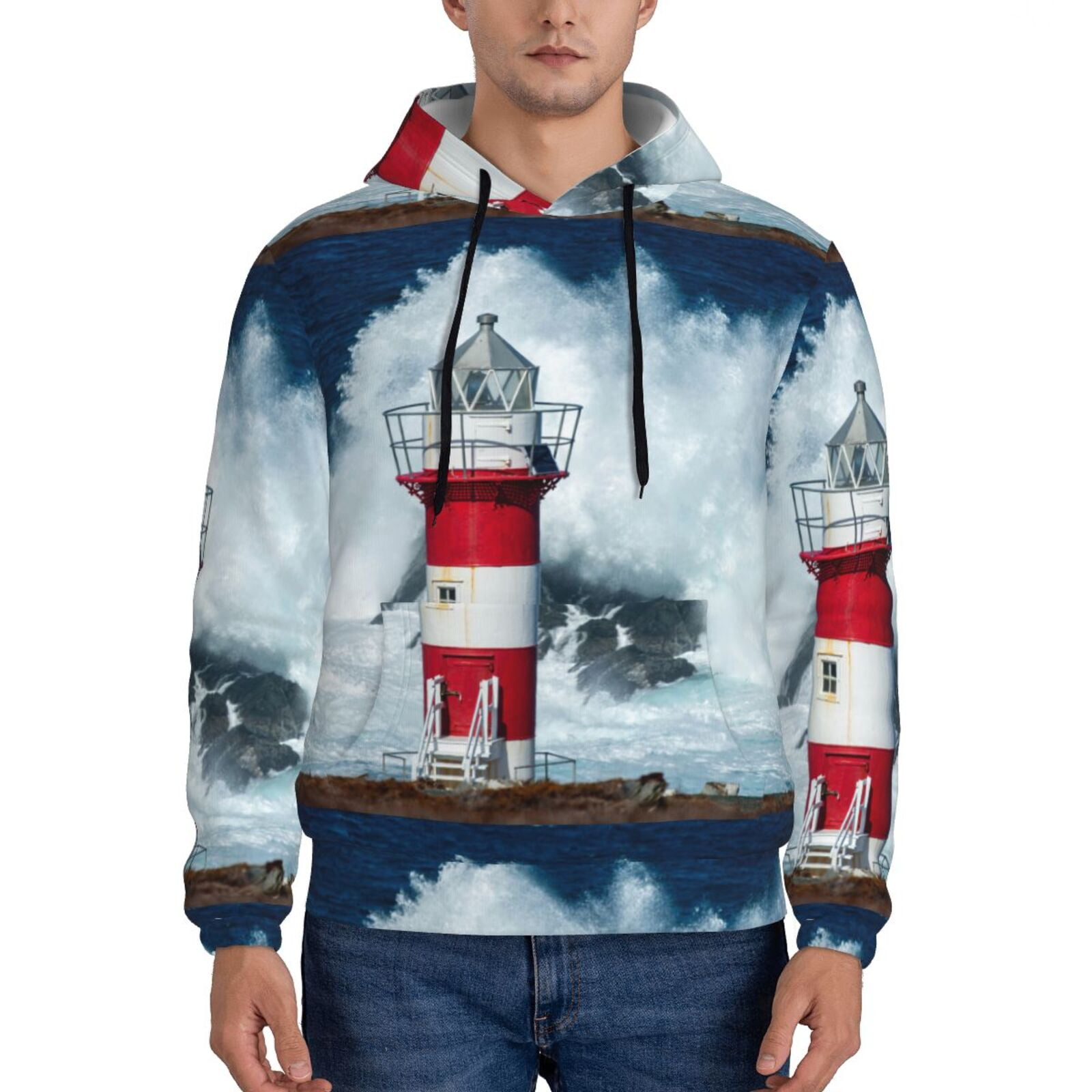 Daiia Circular Lighthouse for Men's Fashion Hoodies & Sweatshirts with ...