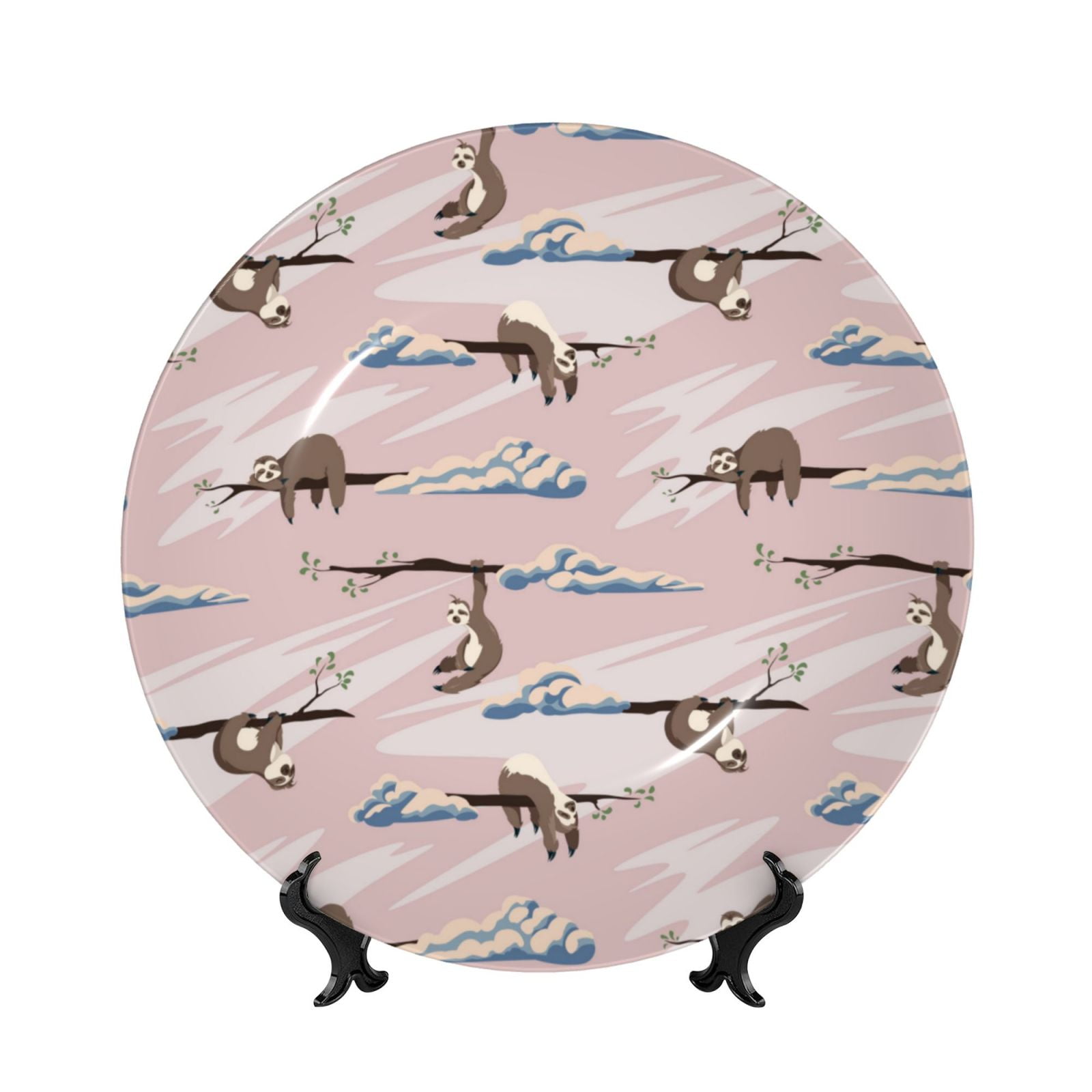 Daiia Cloud Sloth Printed Pattern Ceramic Plate Dinner Plates Bone ...