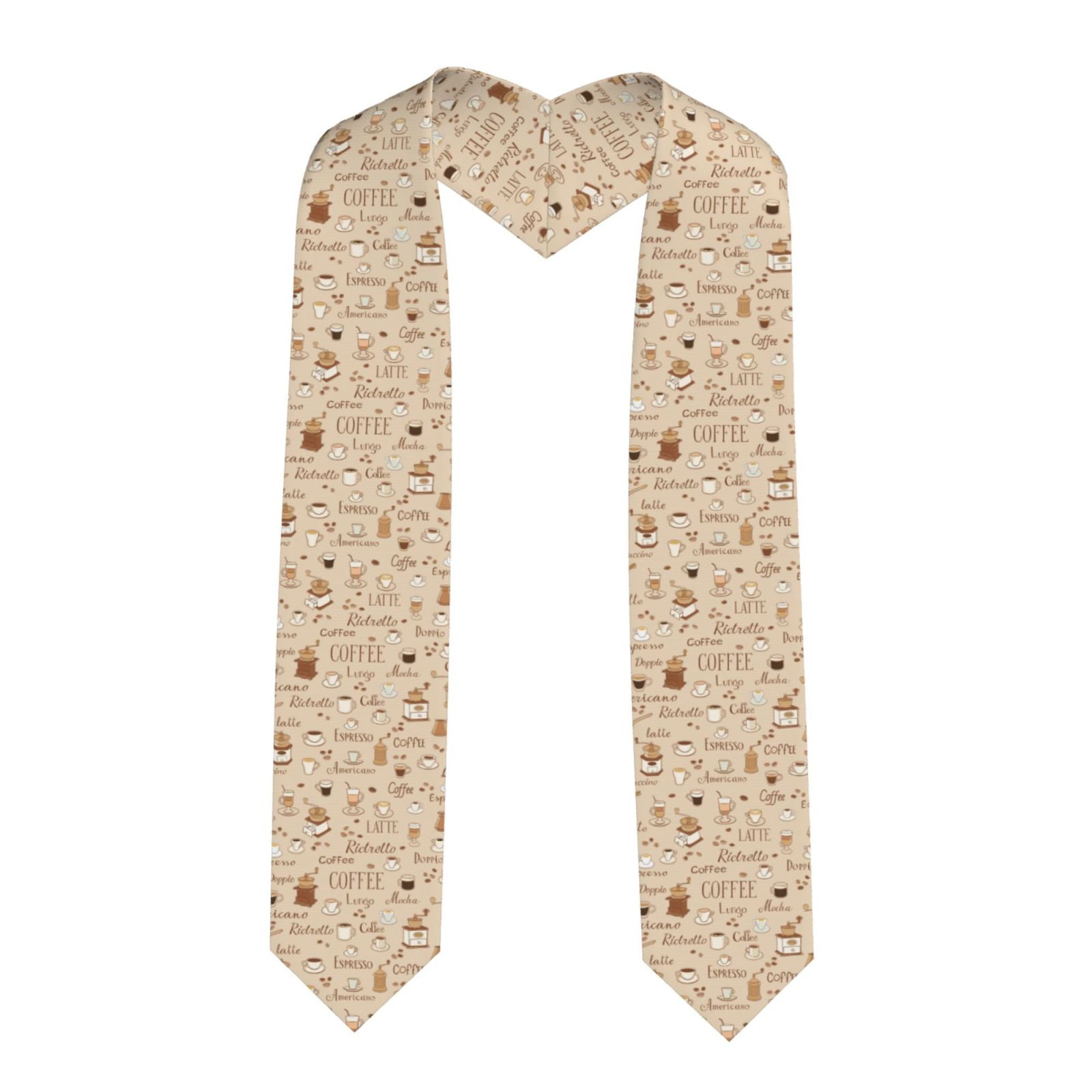 Daiia Coffee Time Pattern Graduation Shawl Stole – Satin Graduation ...