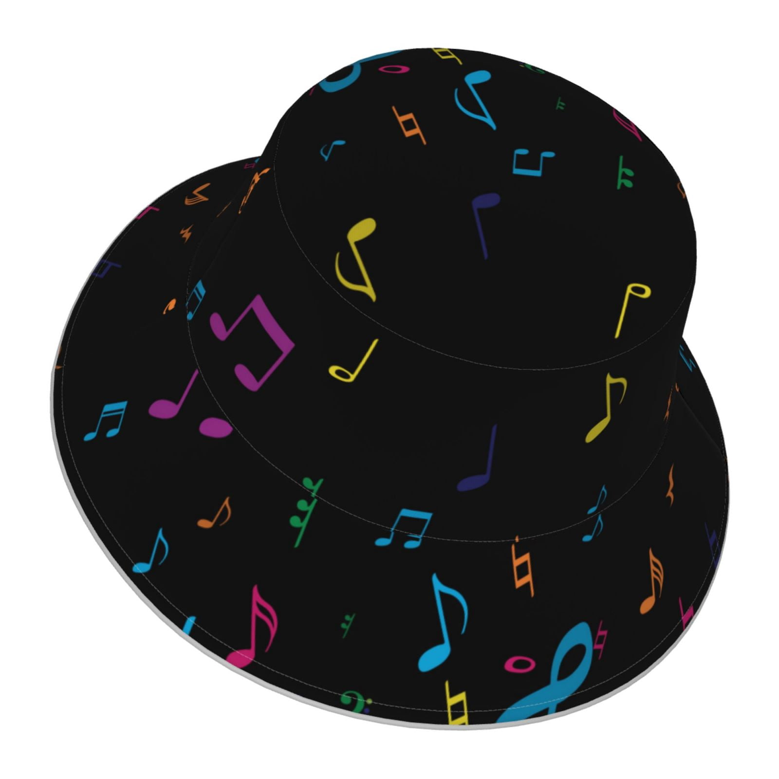 Daiia Color Musical Notes Pattern Bucket Hat - Trendy Cotton Sun Hat ...