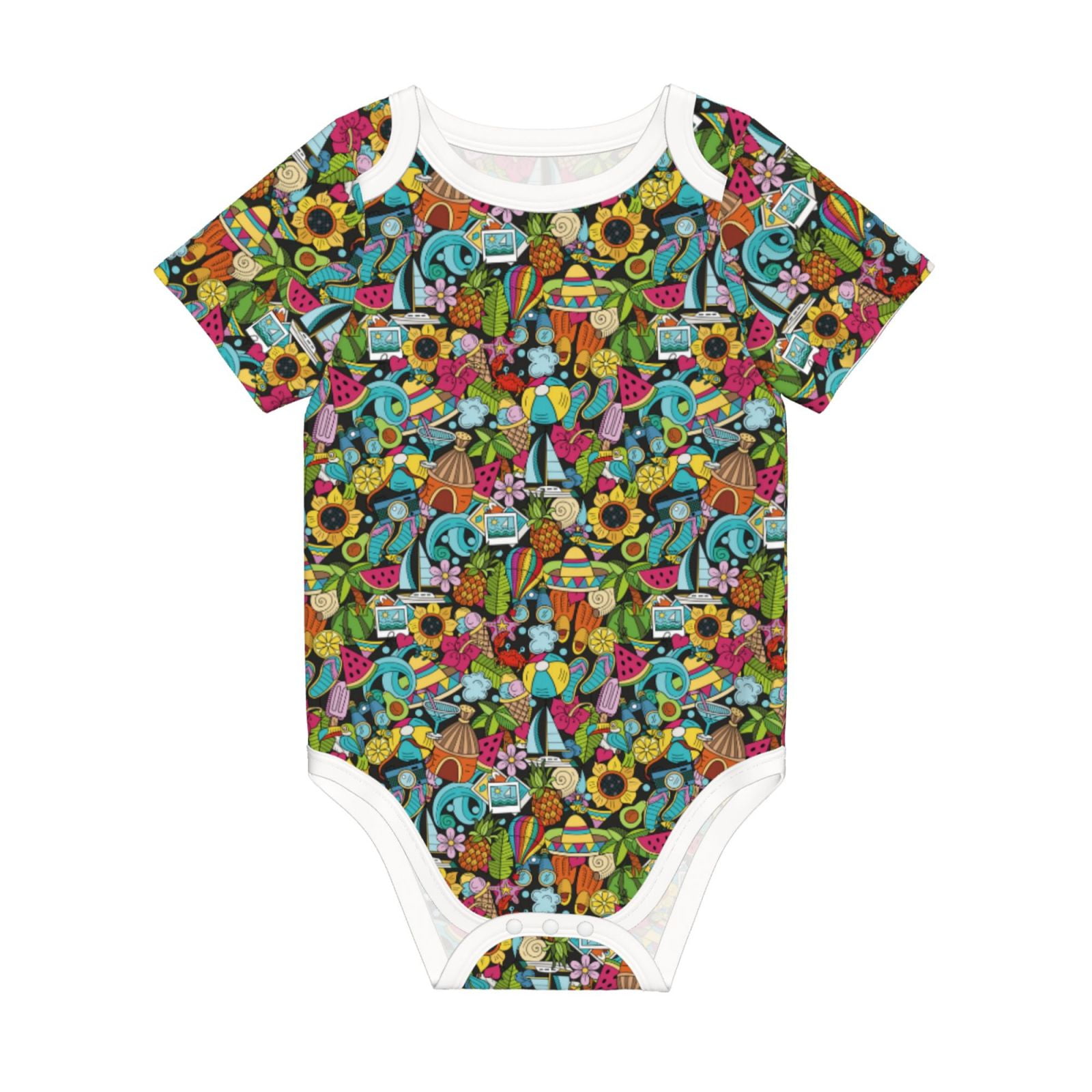 Daiia Color Summer Printed Unisex-Baby Short Sleeve Onesies Bodysuits ...