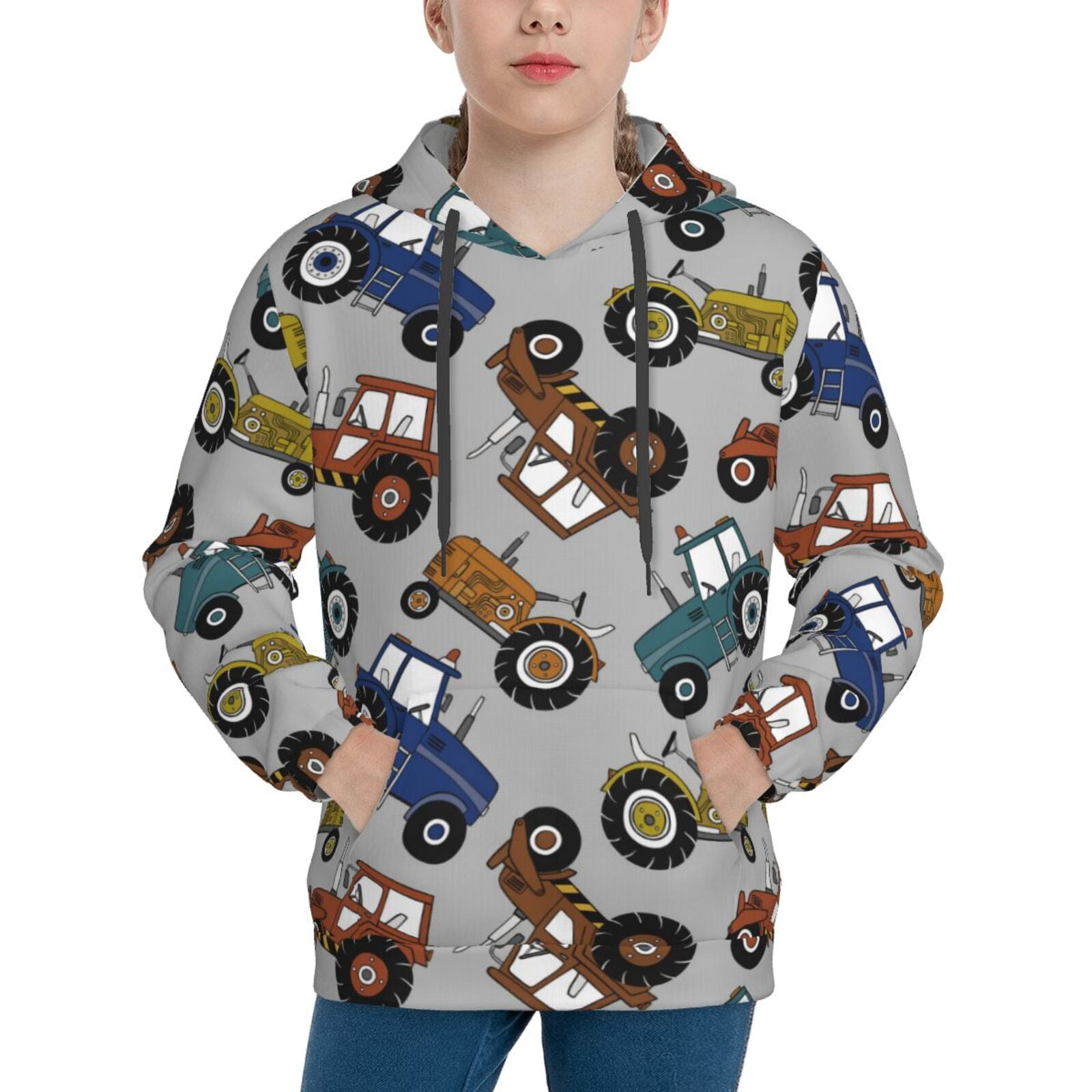 Daiia Color Tractor for Boys Fashion Hoodies & Sweatshirts with ...