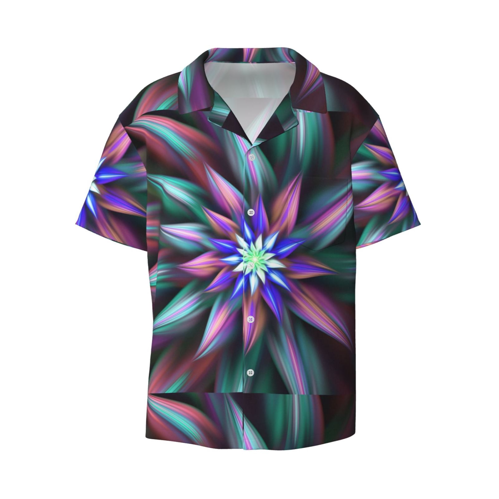 Daiia Colored Abstract Men's Linen Shirts Short Sleeve Casual Shirts ...