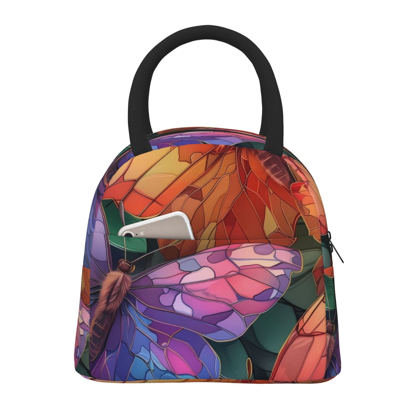Daiia Colorful Butterfly Cluster Pattern Lunch Bag , Insulated Lunch ...