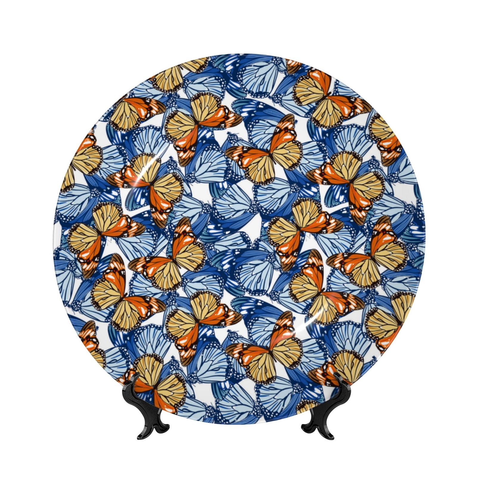 Daiia Colorful Butterfly1 Printed Pattern Ceramic Plate Dinner Plates ...