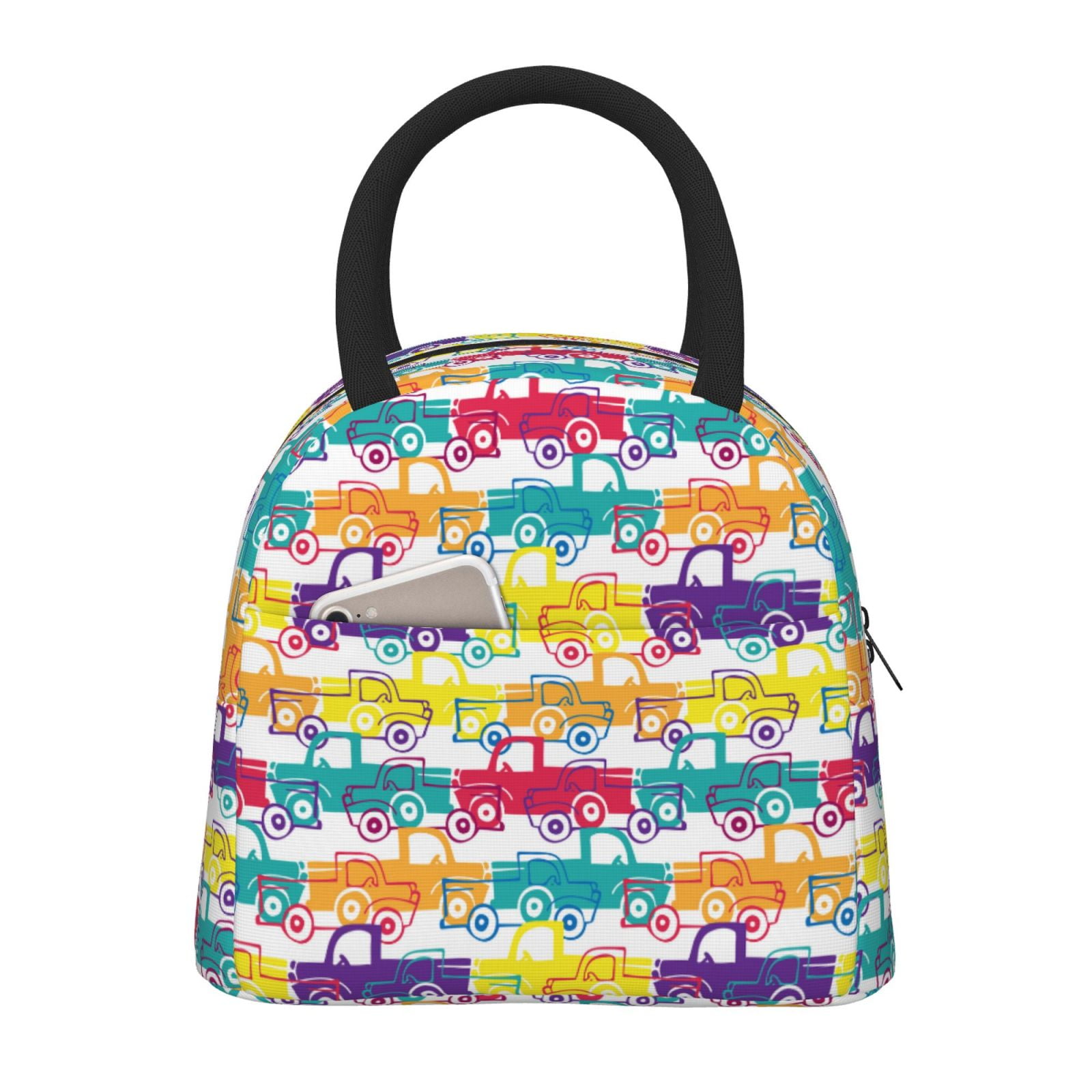 Daiia Colorful Car Pattern Lunch Bag , Insulated Lunch Box, Small ...