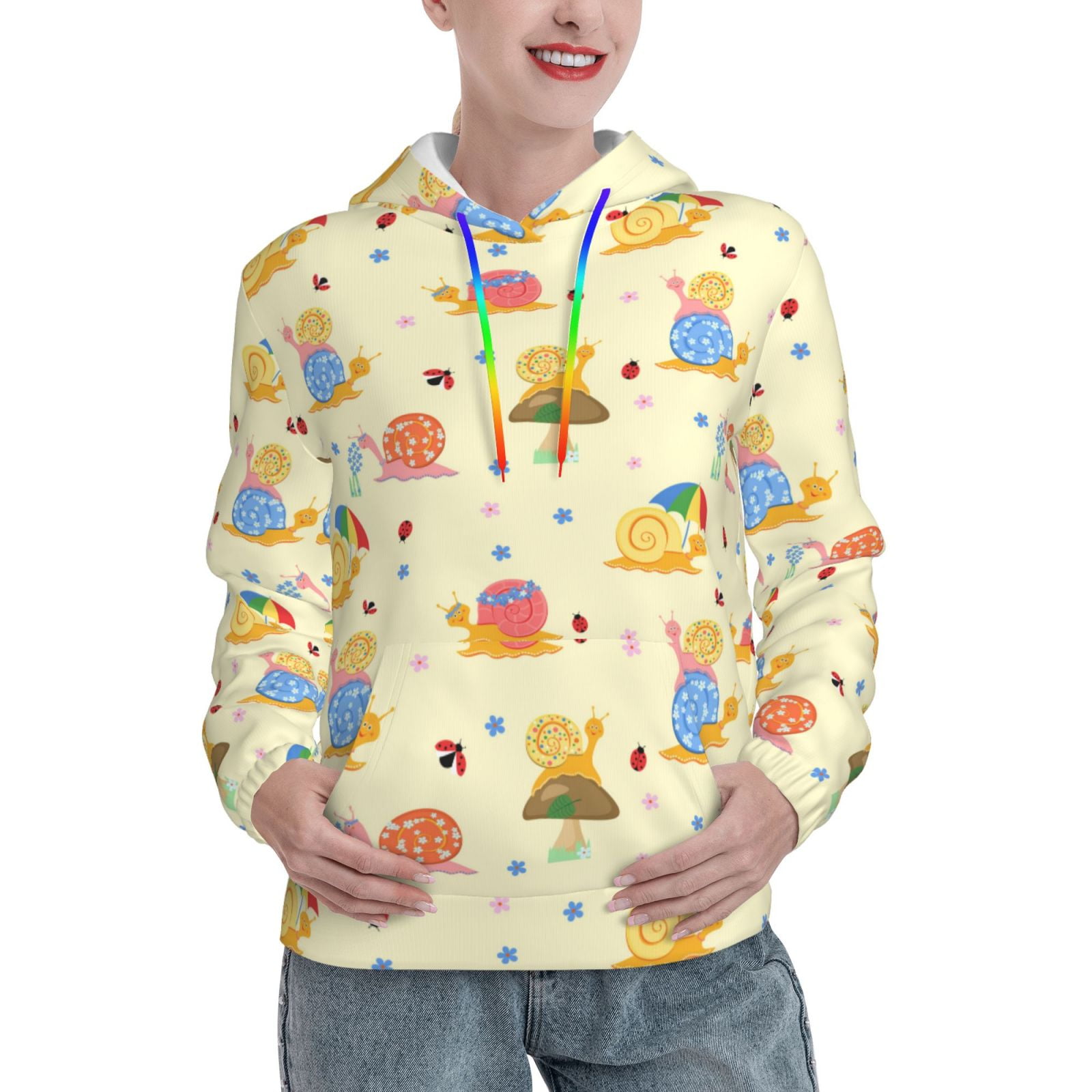 Daiia Colorful Cartoon Snail Pattern Women's Fashion Hoodies ...