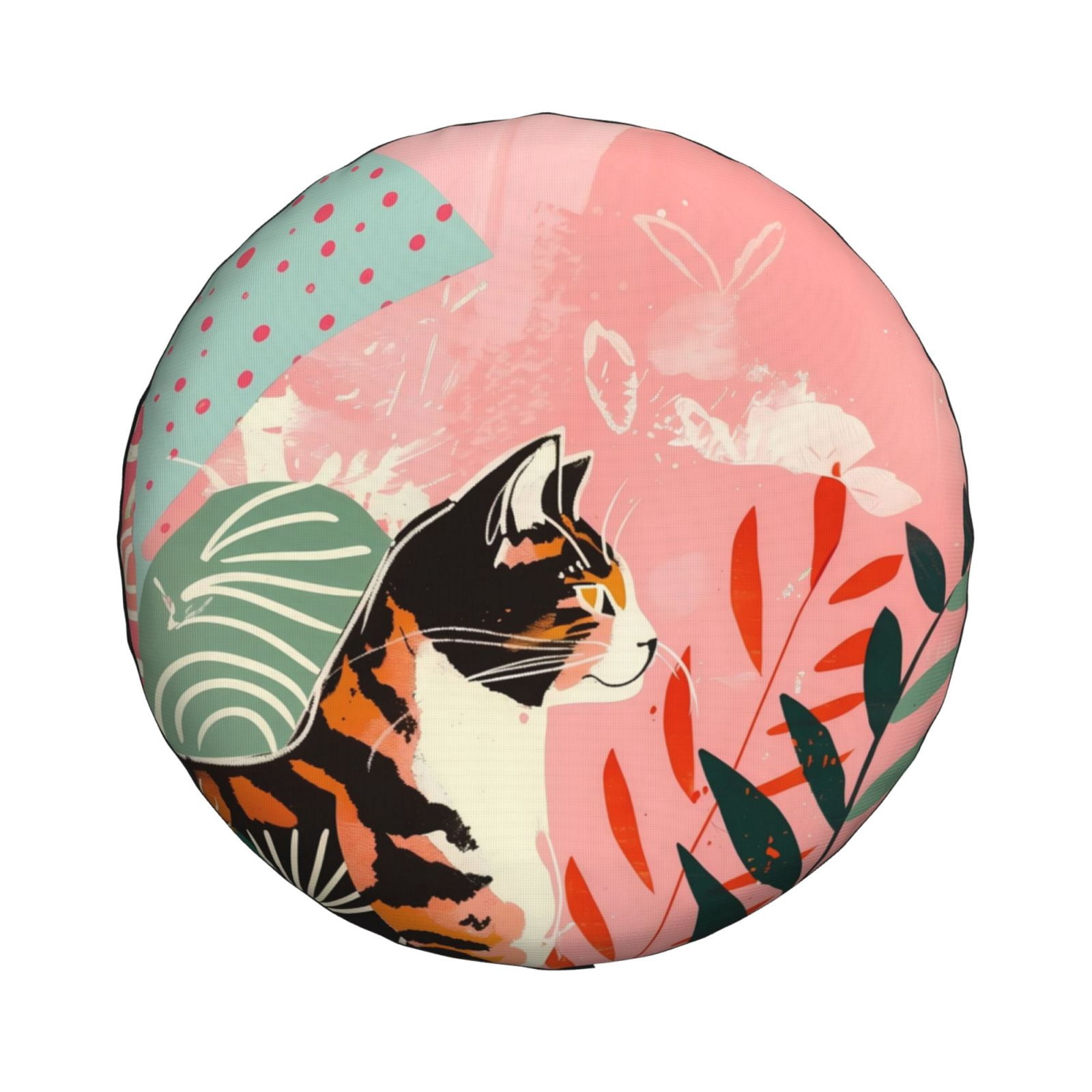 Daiia Colorful Cat With Flowers Tire Covers , Travel Trailer Camper ...