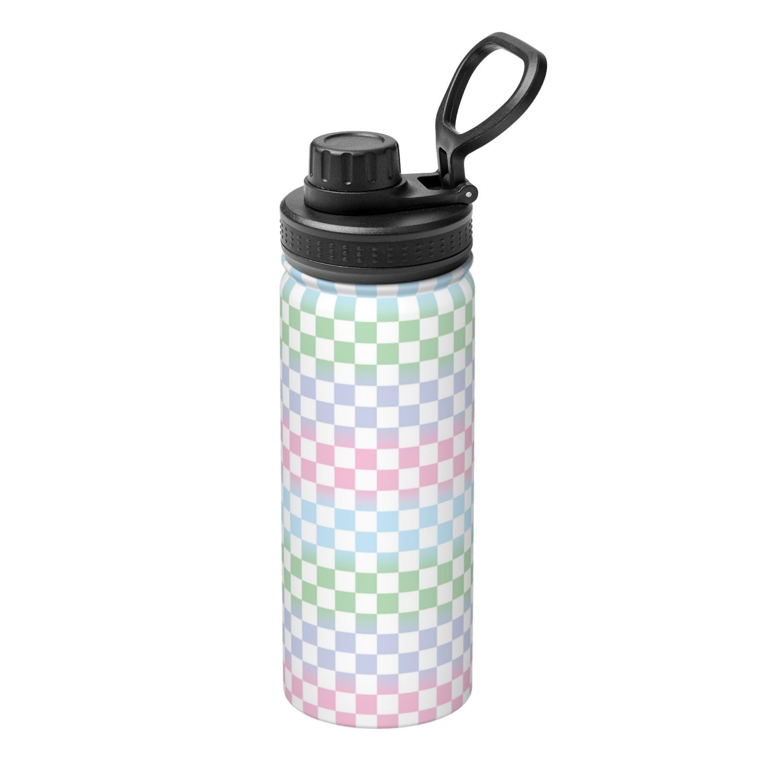 Daiia Colorful Checkerboard Printed 18 OZ Sports Insulated Kettle ...
