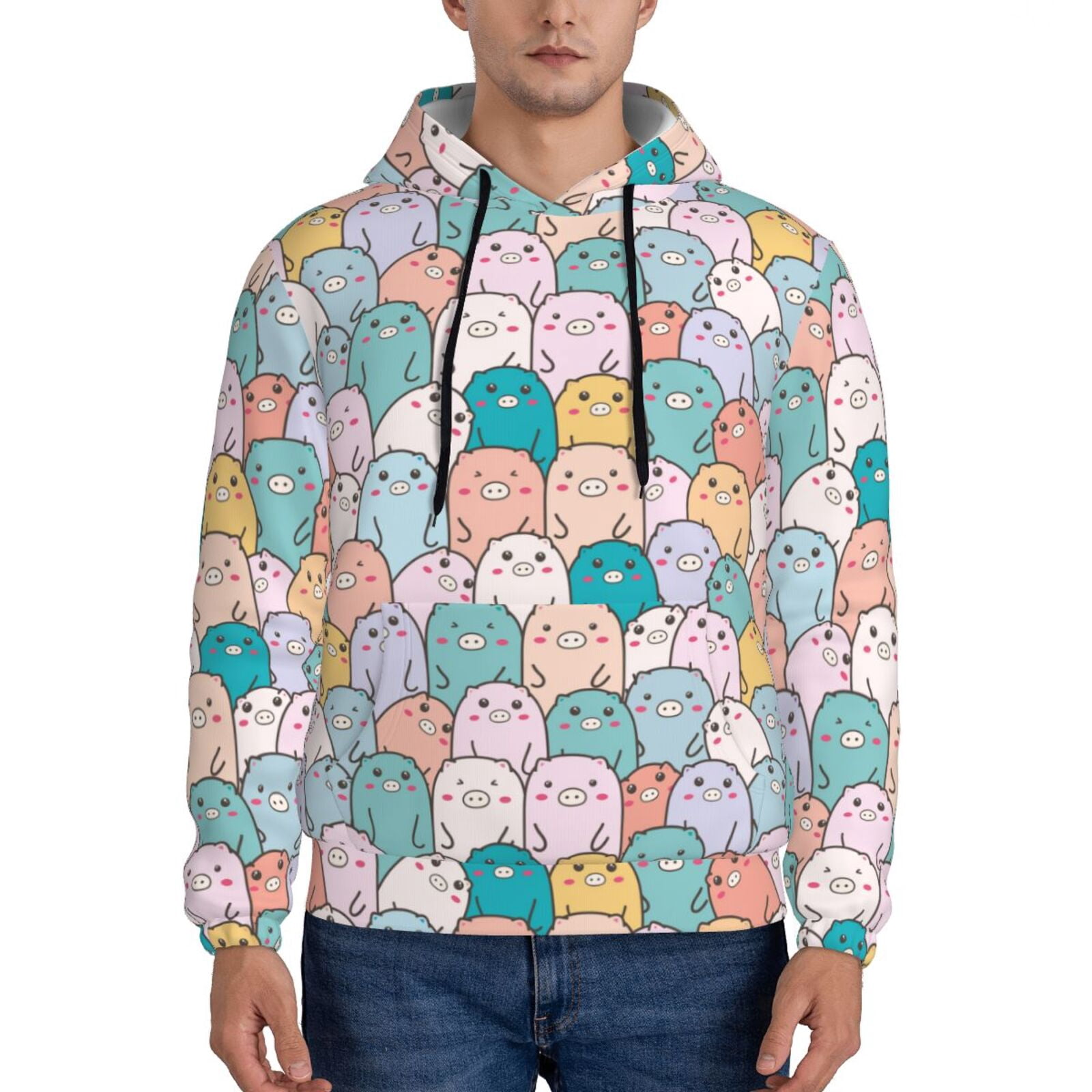Daiia Colorful Cute Pig for Men's Fashion Hoodies & Sweatshirts with ...