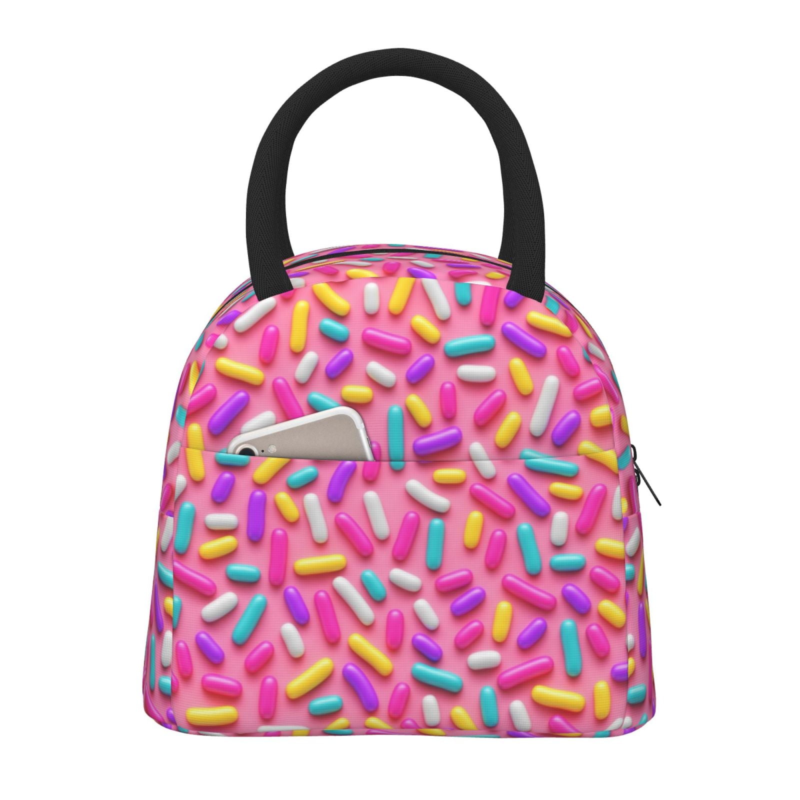Daiia Colorful Donuts 1 Pattern Lunch Bag , Insulated Lunch Box, Small ...