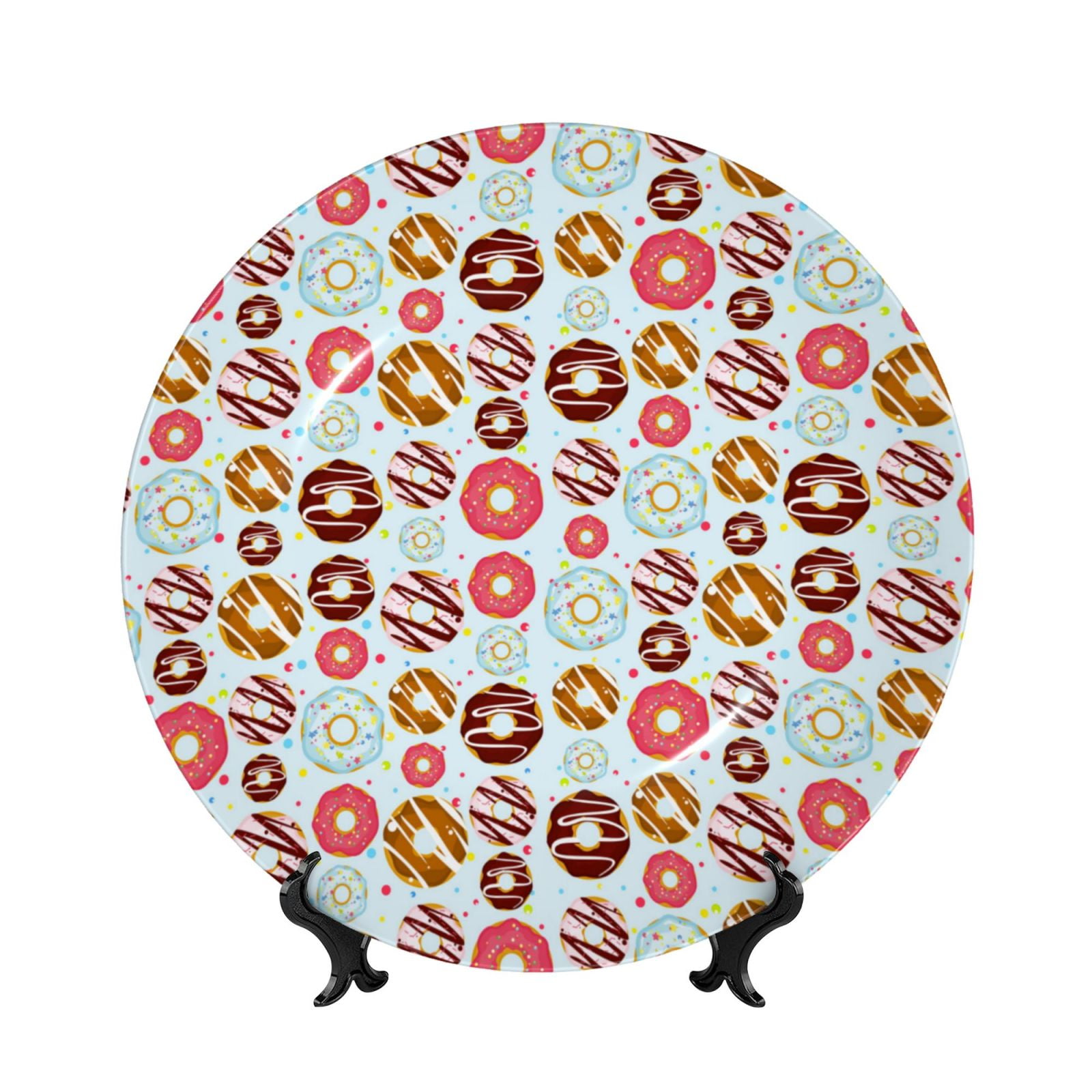 Daiia Colorful Donuts Printed Pattern Ceramic Plate Dinner Plates Bone ...