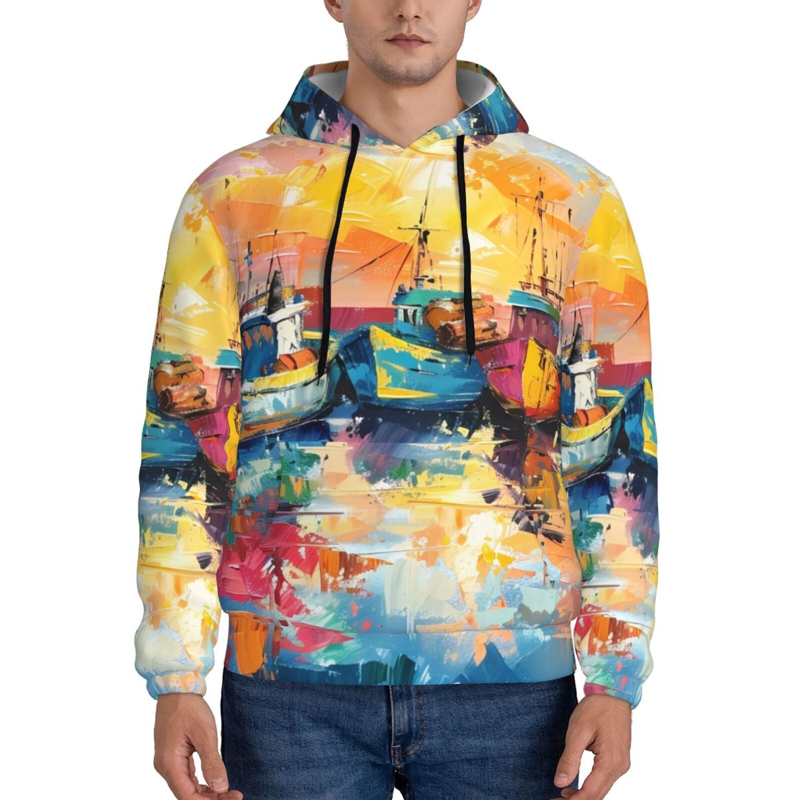 Daiia Colorful Fishing Boats for Men's Fashion Hoodies & Sweatshirts ...