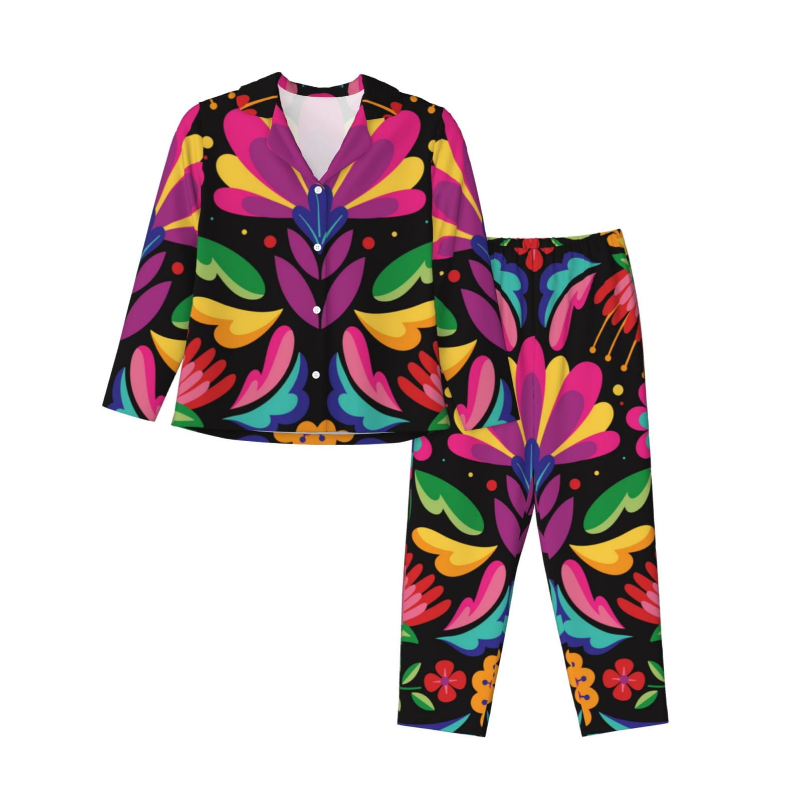 Daiia Colorful Floral Embroidery Mexican for Women's Long-Sleeved ...