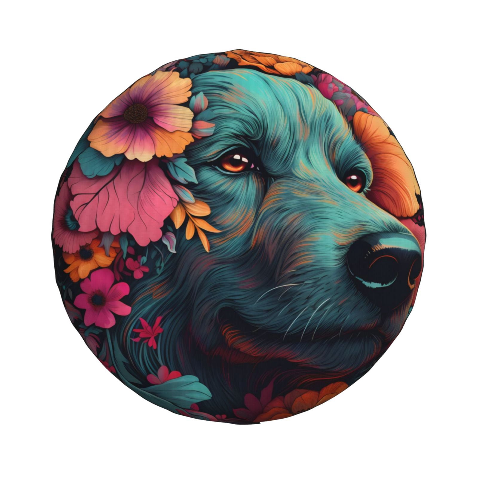 Daiia Colorful Flower Dog A Tire Covers , Travel Trailer Camper Truck ...