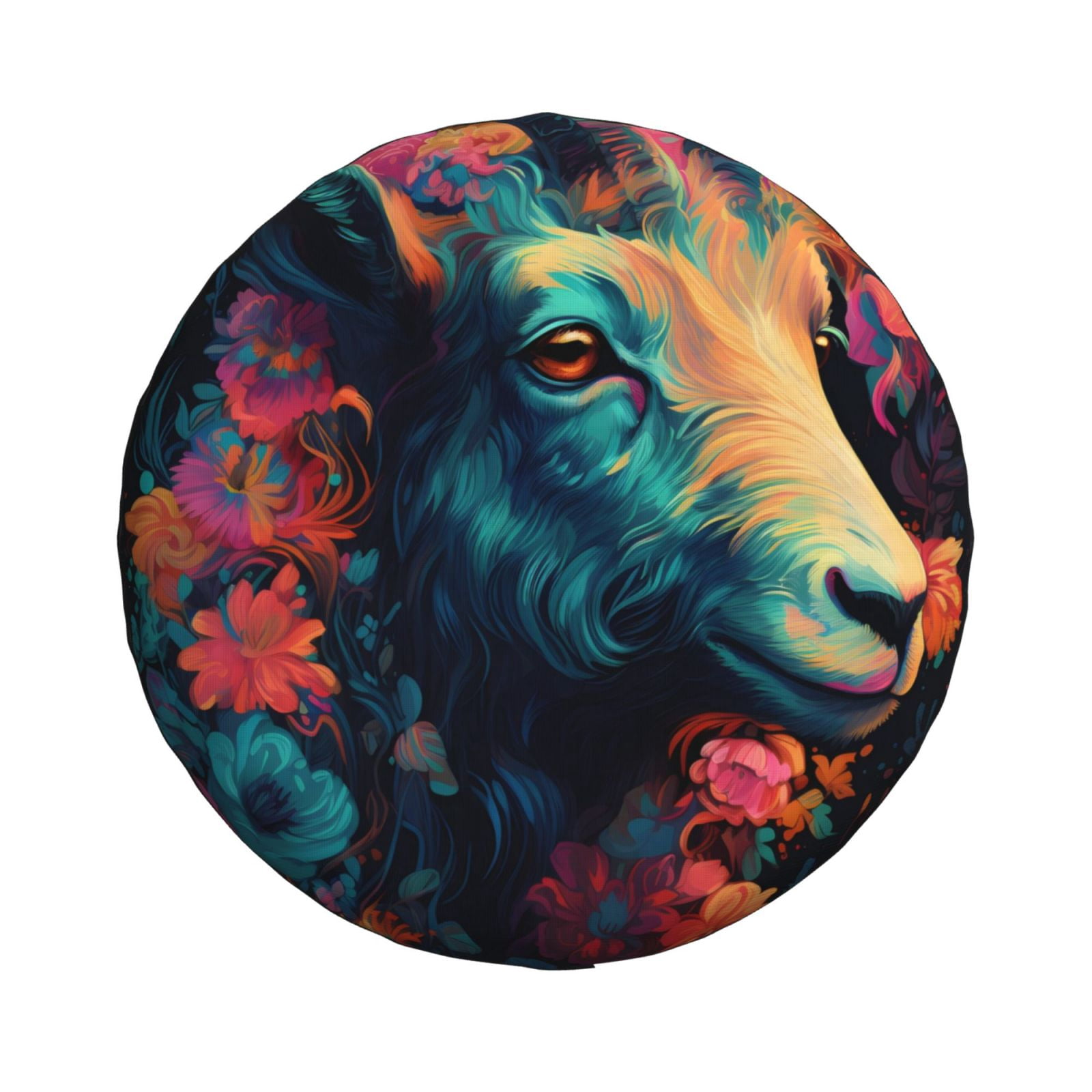 Daiia Colorful Flower Goat Tire Covers , Travel Trailer Camper Truck ...