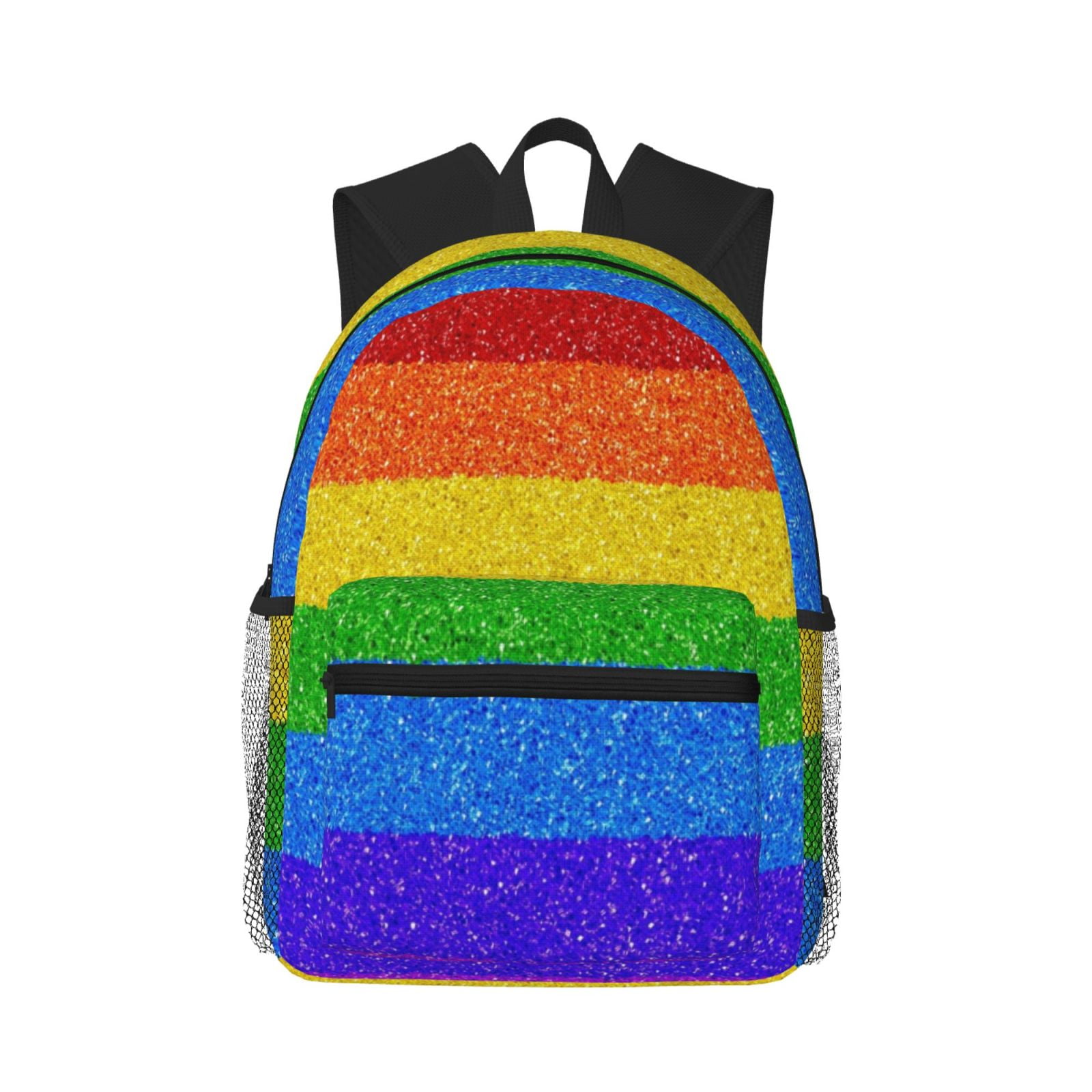 Daiia Colorful Glitter Rainbow School Backpack for Men Women, Unisex ...