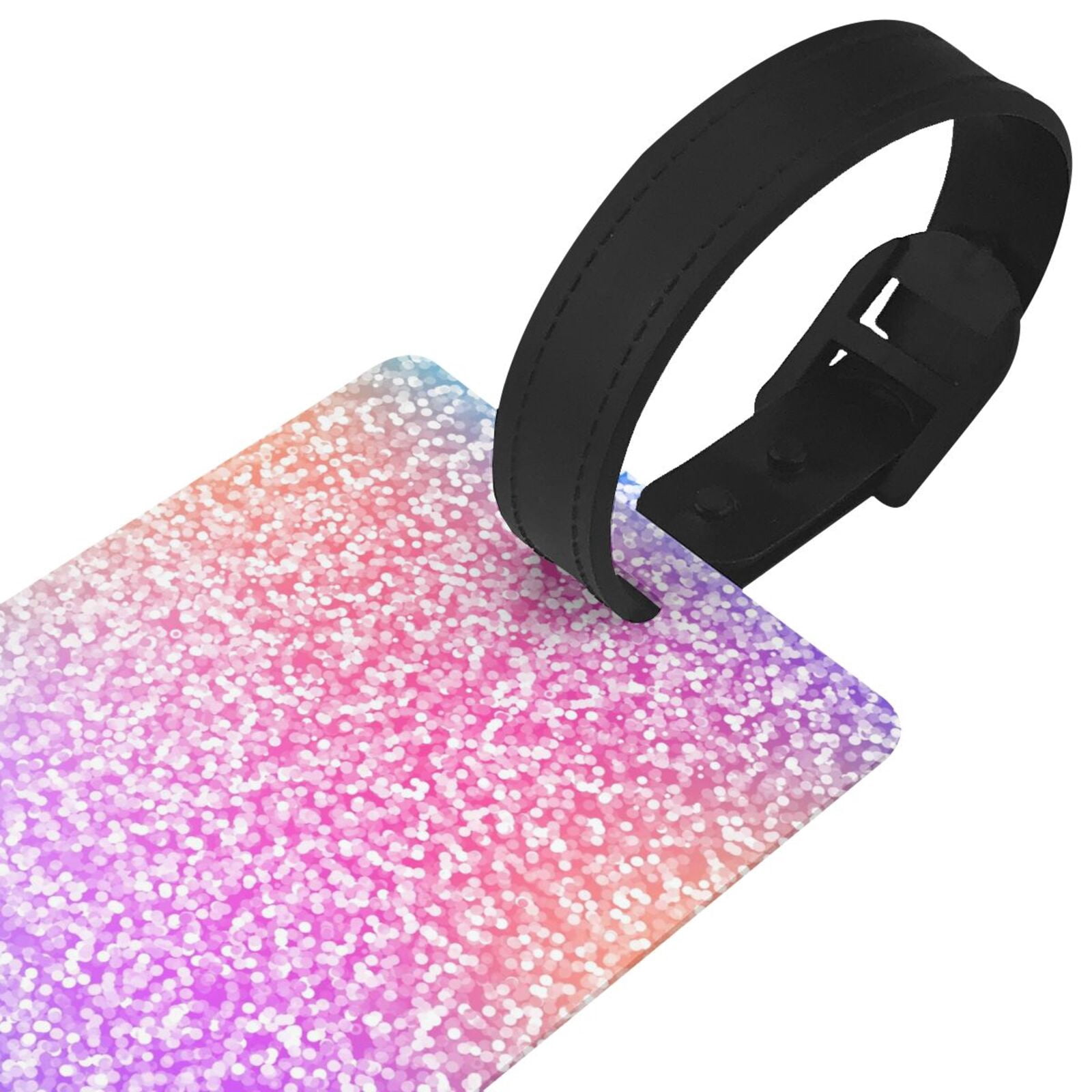 Daiia Colorful Glitters Durable Luggage Tags with Secure Strap Travel ...