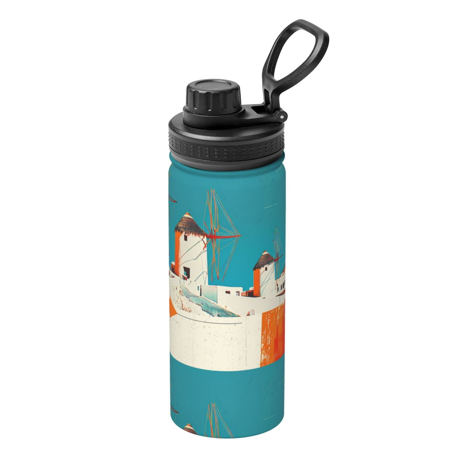 Daiia Colorful Greek Windmills Printed 18 OZ Sports Insulated Kettle ...