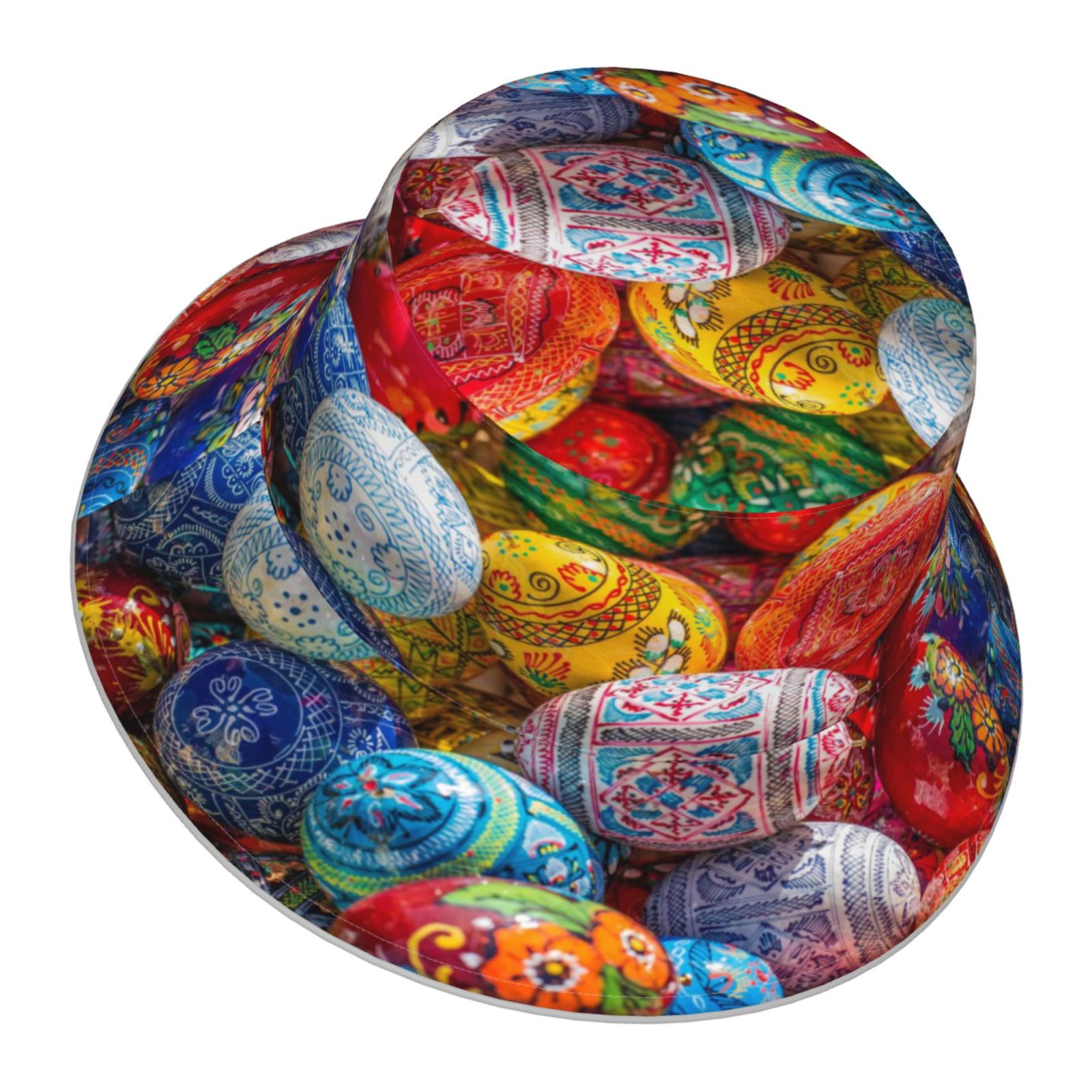 Daiia Colorful Hand Painted Easter Eggs Pattern Bucket Hat - Trendy ...