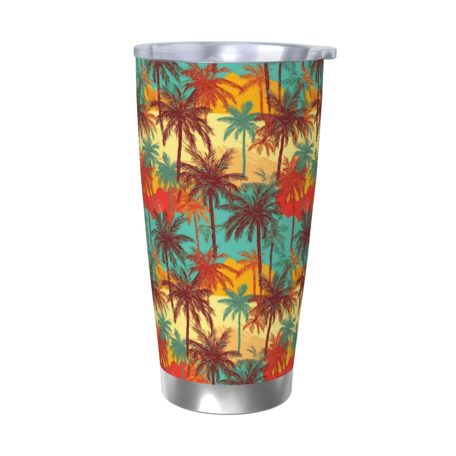 Daiia Colorful Hawaii Palms Printed 20oz Insulated Coffee Cup with ...